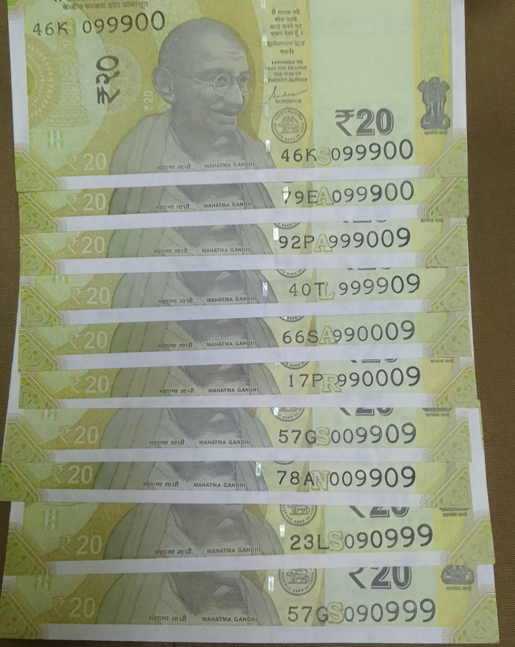 Zero 9 mixing Rare .10 Notes UNC India ( 5 pair only )..... - For Sale ...