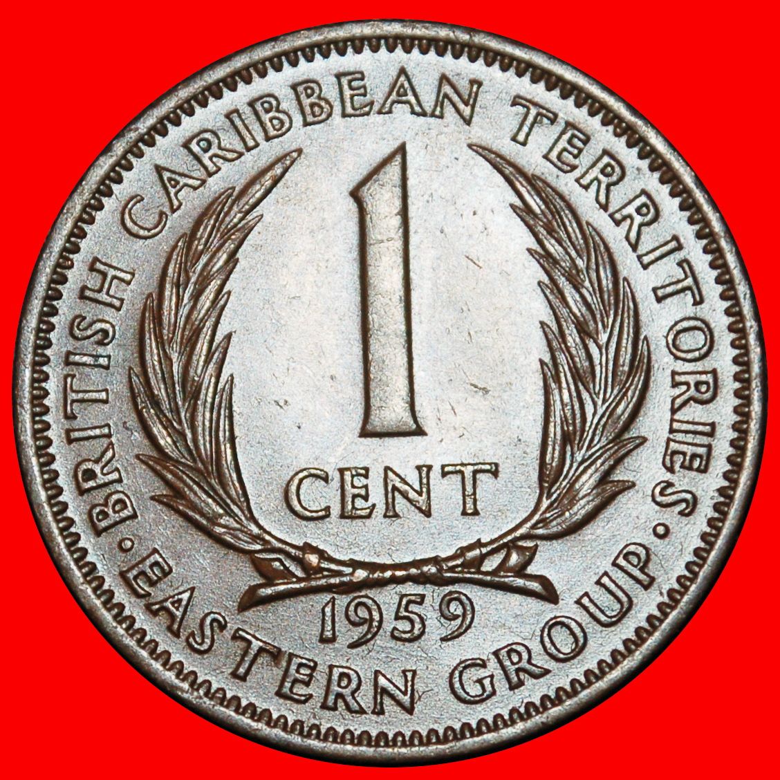 GREAT BRITAIN (1955-1965): CARIBBEAN★1 CENT 1959! ELIZABETH II (1953 ...