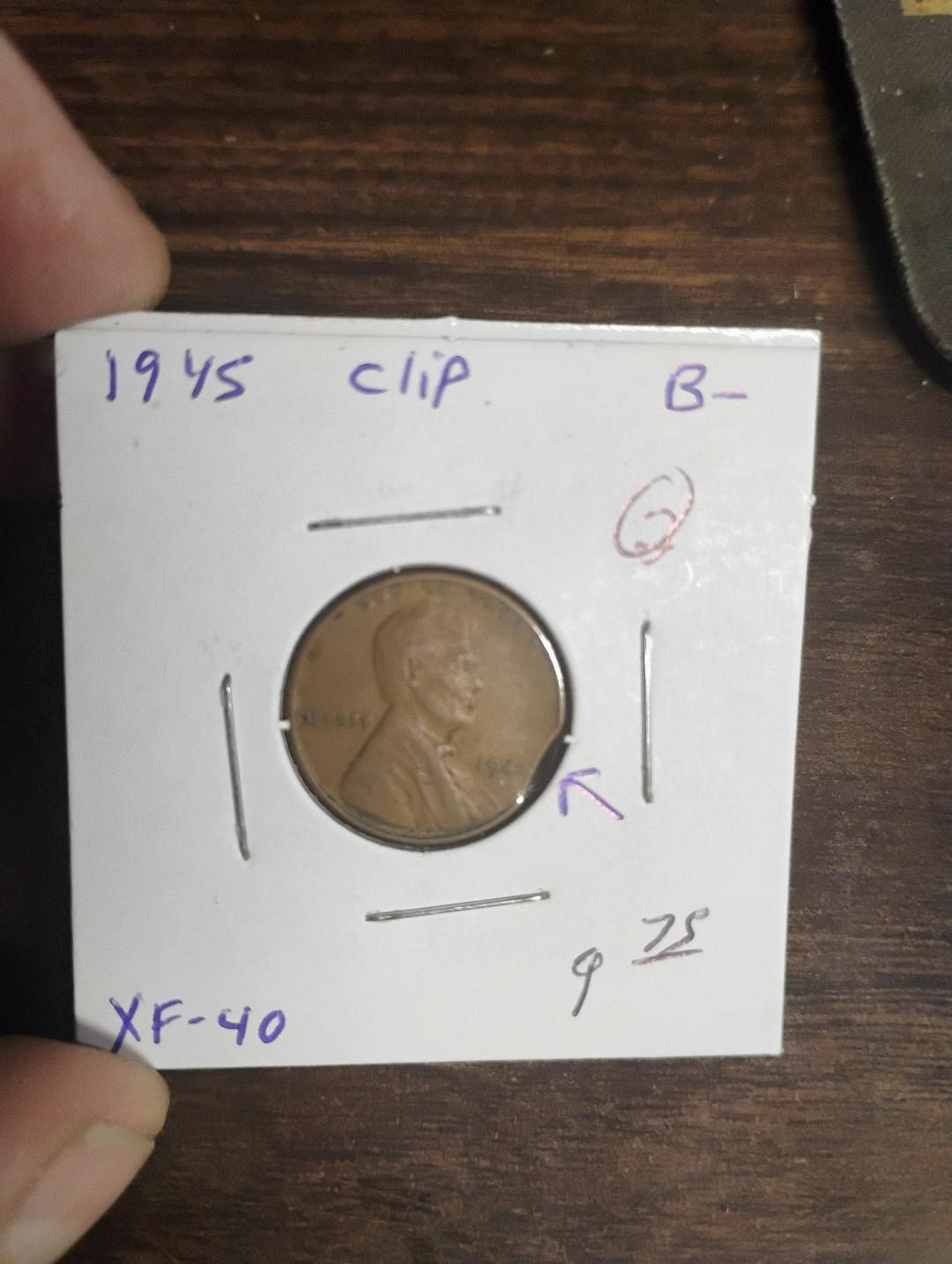 1945 LINCOLN WHEAT CENT CLIP ERROR COIN - For Sale, Buy Now Online ...