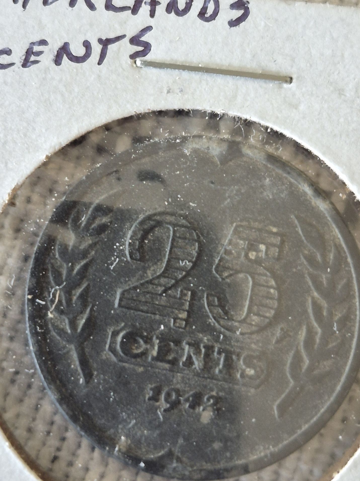 1942 Netherlands 25 Cents - For Sale, Buy Now Online - Item #927040