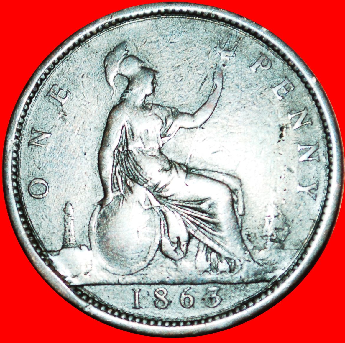 MISTRESS OF SEAS: GREAT BRITAIN ★ PENNY 1863! SHIP! VICTORIA (1837-1901 ...