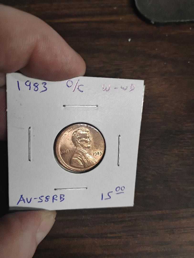 1983 LINCOLN MEMORIAL CENT AU-58 RB, OFF-CENTER ERROR COIN - For Sale ...