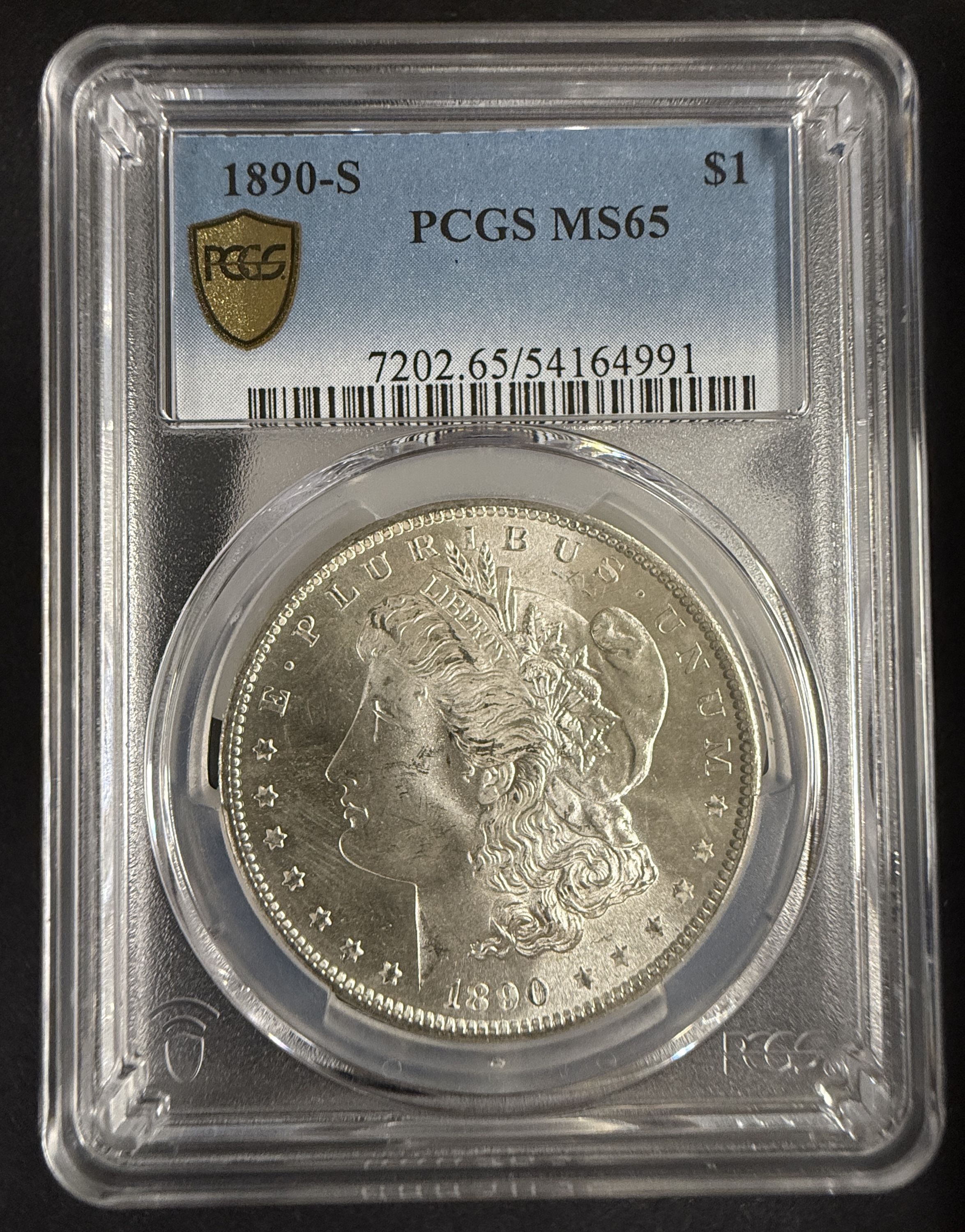 1890-S Morgan Silver Dollar, MS65, PCGS Gold Shield (10578) - For Sale ...