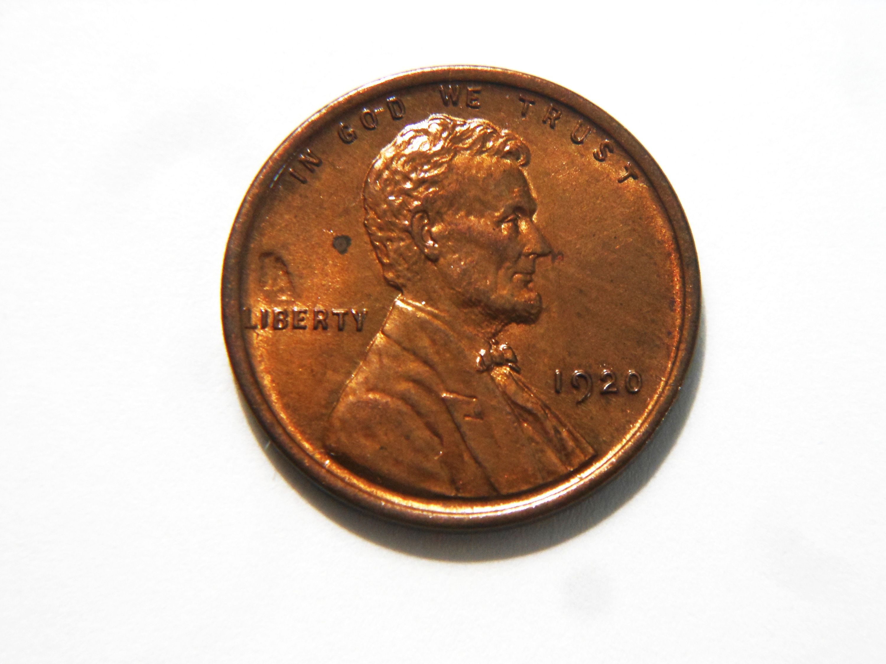 1920-P CH BU Lincoln Wheat Cent with Struck Through Debris (or ...