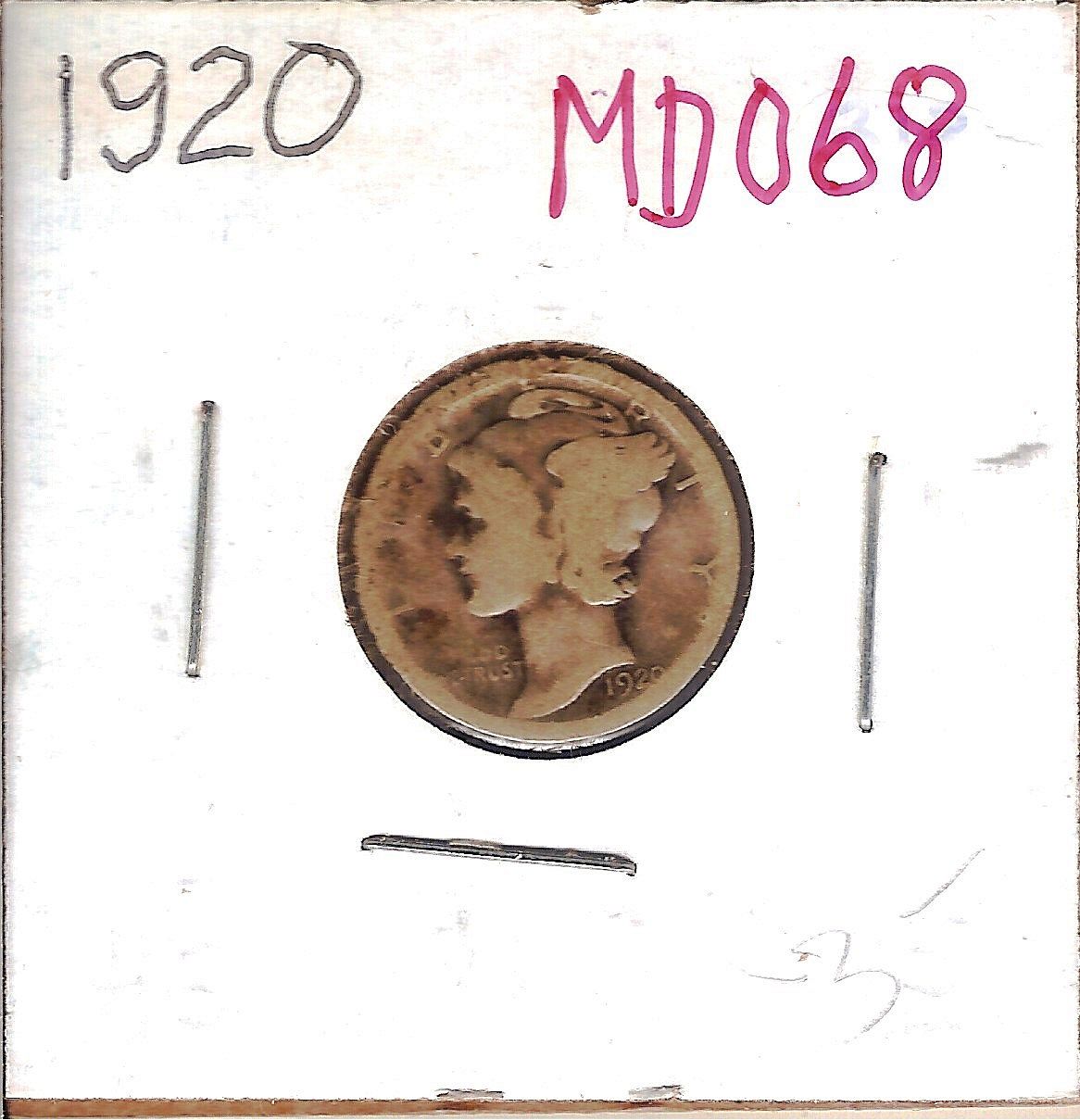 1920 Winged Liberty Dime MD068 - For Sale, Buy Now Online - Item #935259