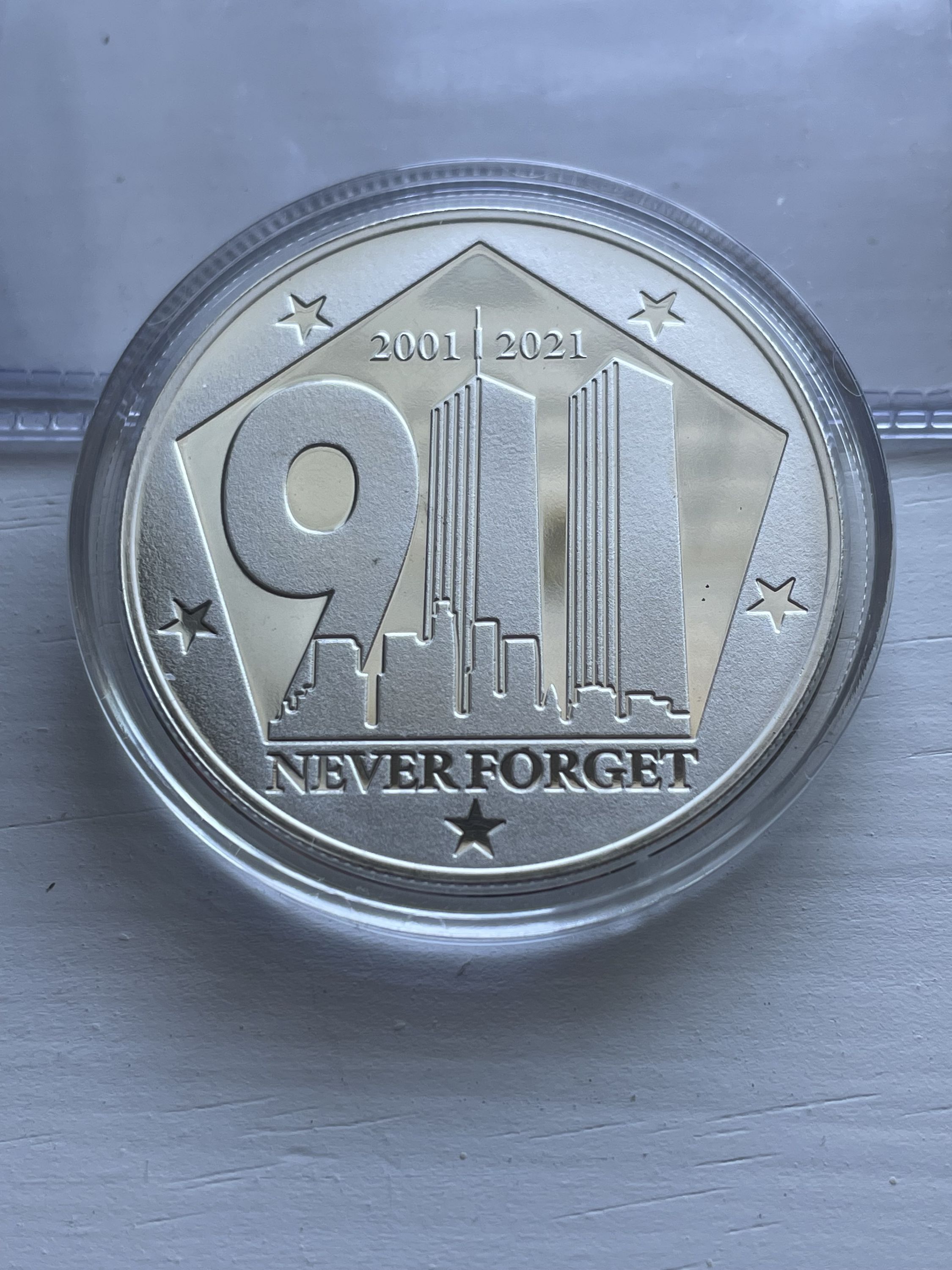 9-11 NEVER FORGET SILVER ROUND - For Sale, Buy Now Online - Item #936930