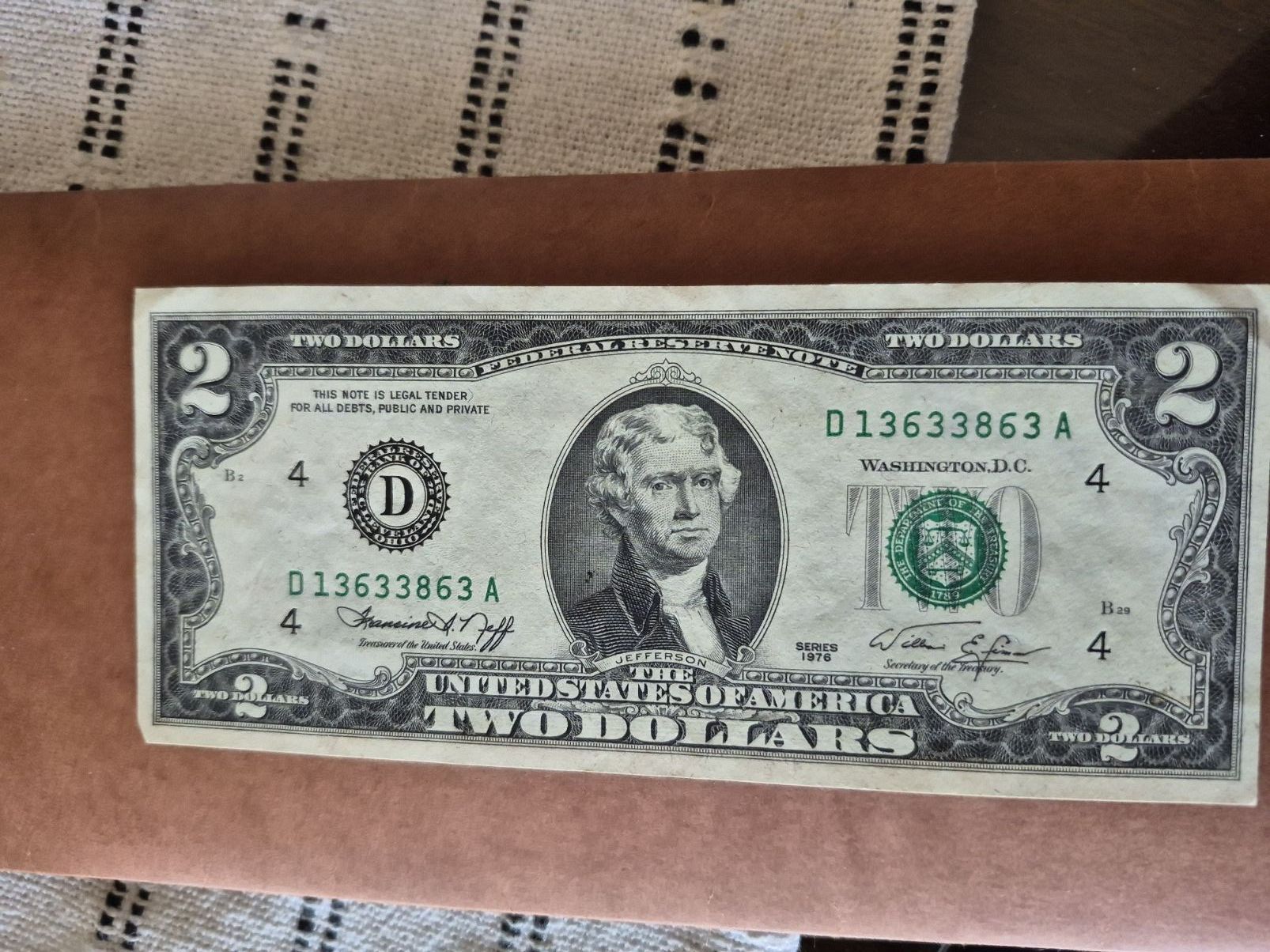 1976 Series Two Dollar Bill - For Sale, Buy Now Online - Item #937531