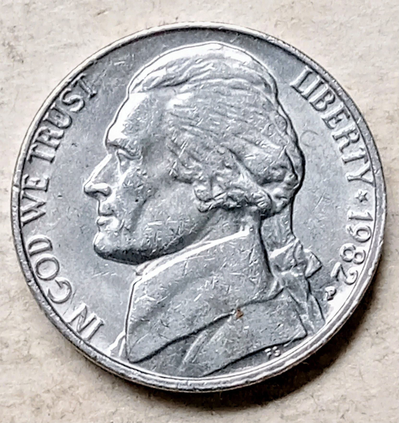 1982 P Jefferson Nickel • Better Date • AU+ *jn821 - For Sale, Buy Now ...