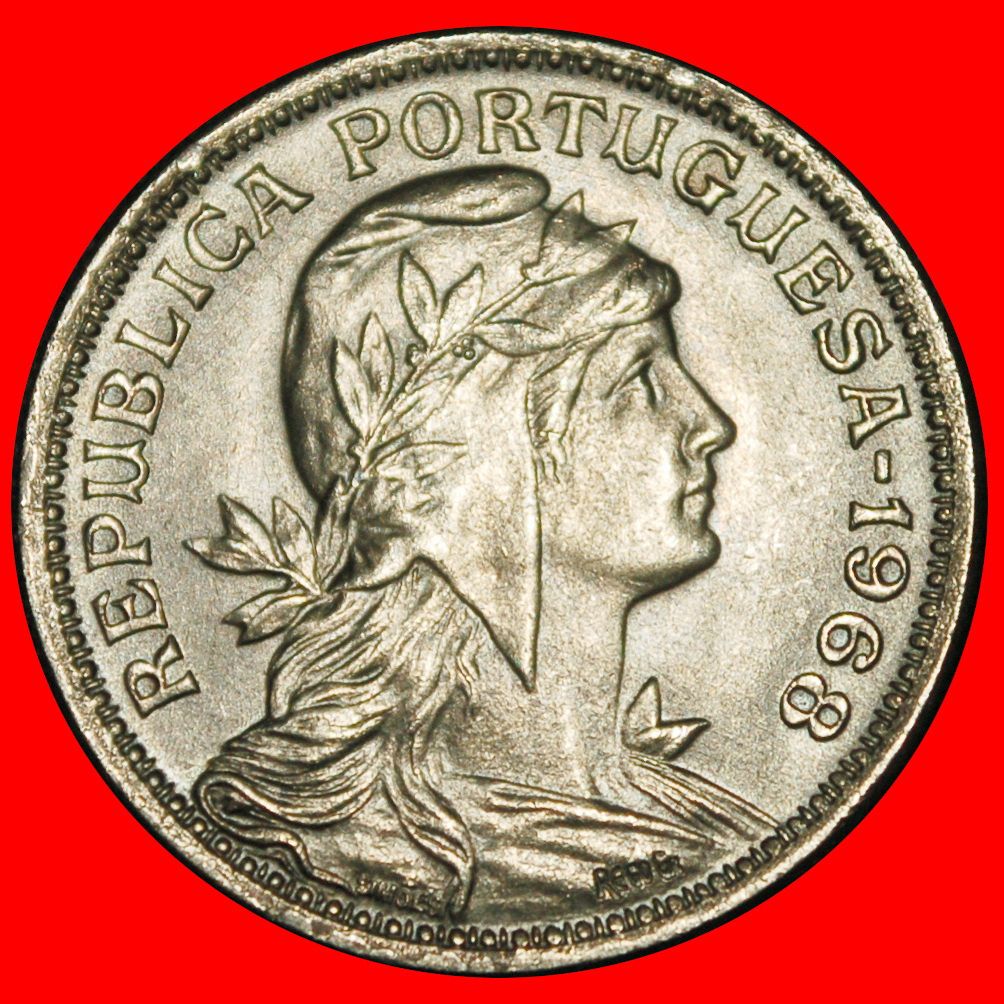 LIBERTY (1927-1968): PORTUGAL ★ 50 CENTAVOS 1968! UNC MINT LUSTRE ...