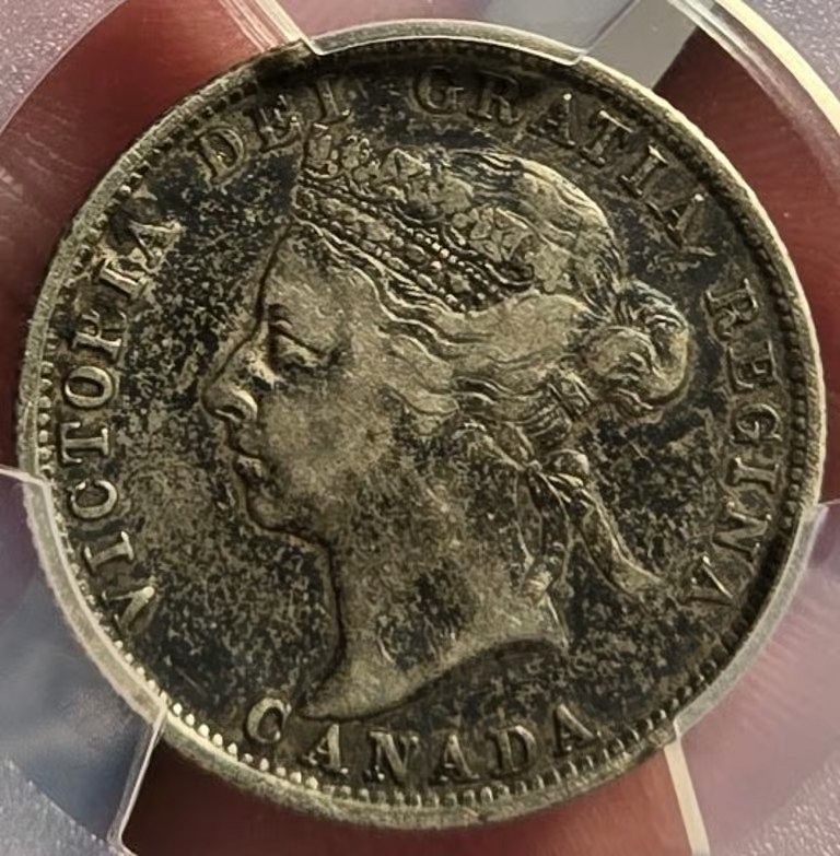 1888 Canadian 25 Cent Coin - PCGS CERTIFIED VF-35 & TONING! RARE! - For ...