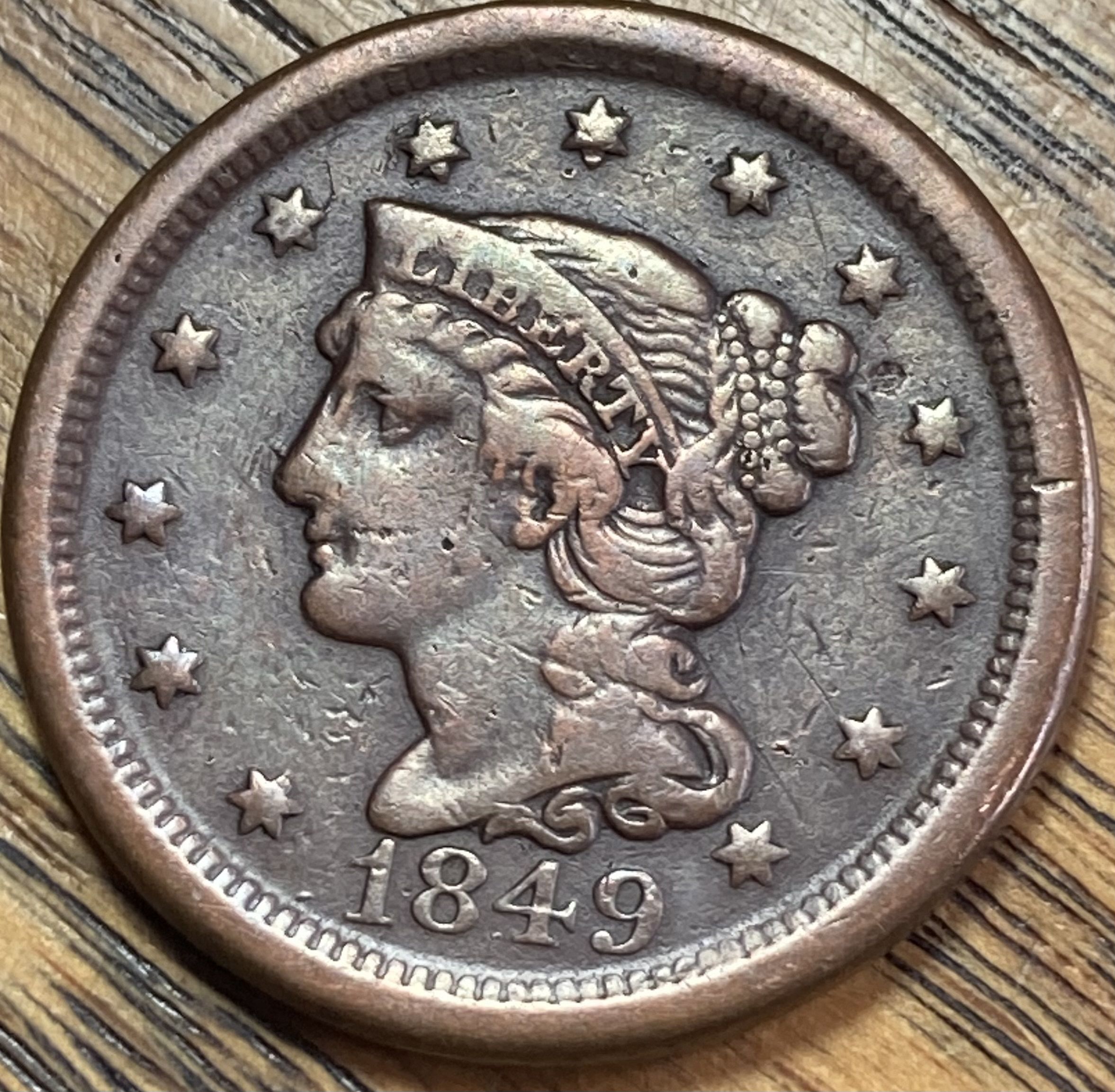 1849 large cent in VERY FINE condition - For Sale, Buy Now Online ...