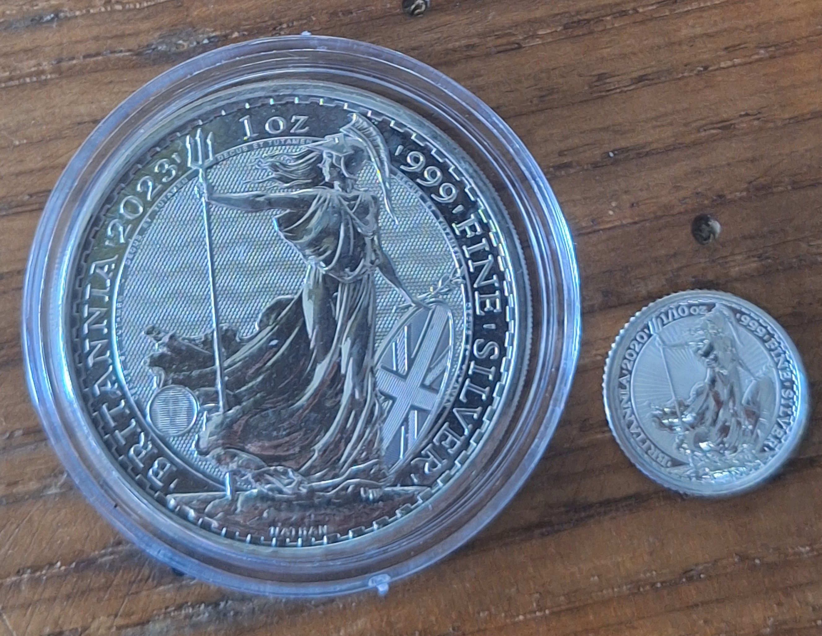 Lot of 2 2023 Britannia 1oz. Silver and 2020 Britannia 1/10oz Silver (2 ...