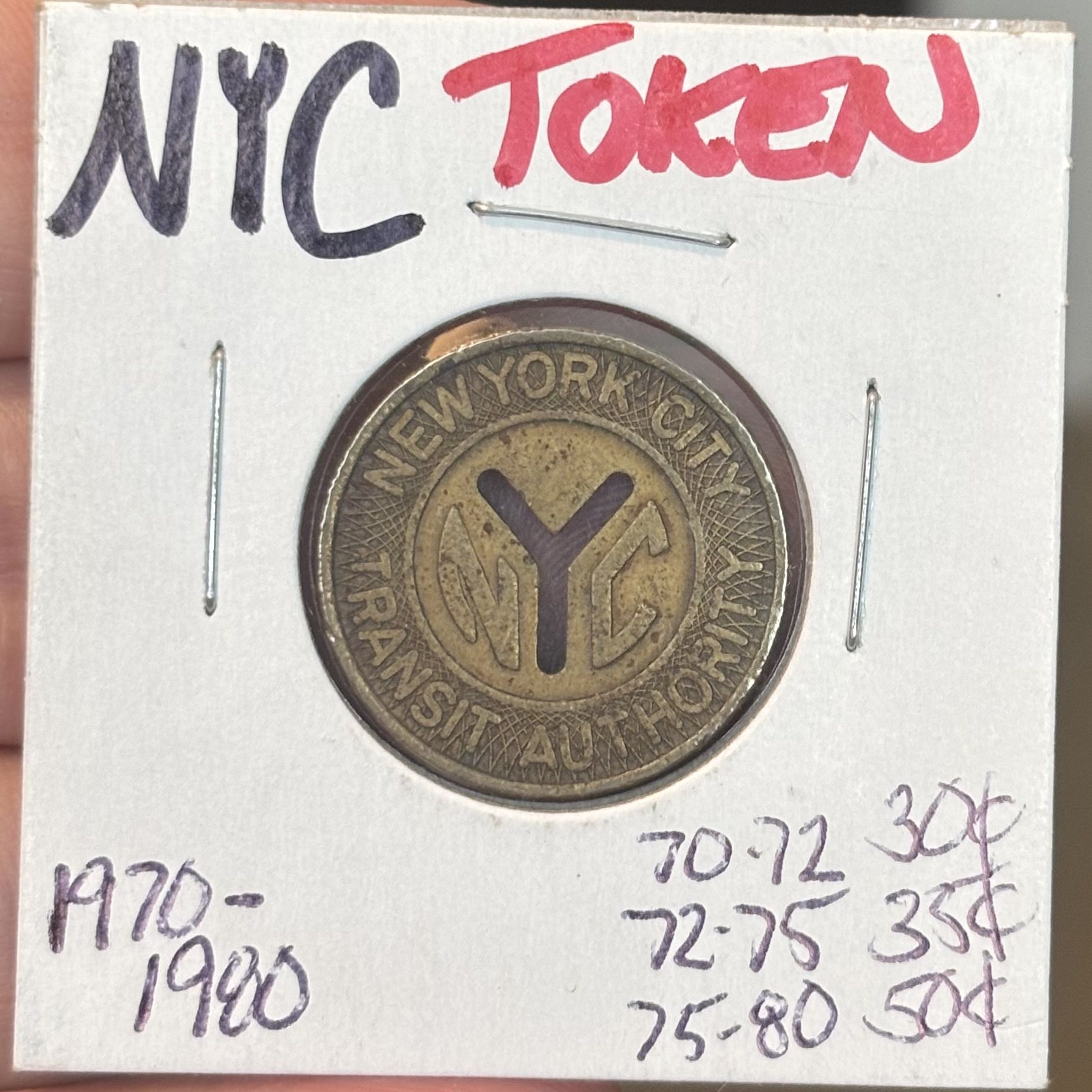 NYC Transit Token - For Sale, Buy Now Online - Item #942011