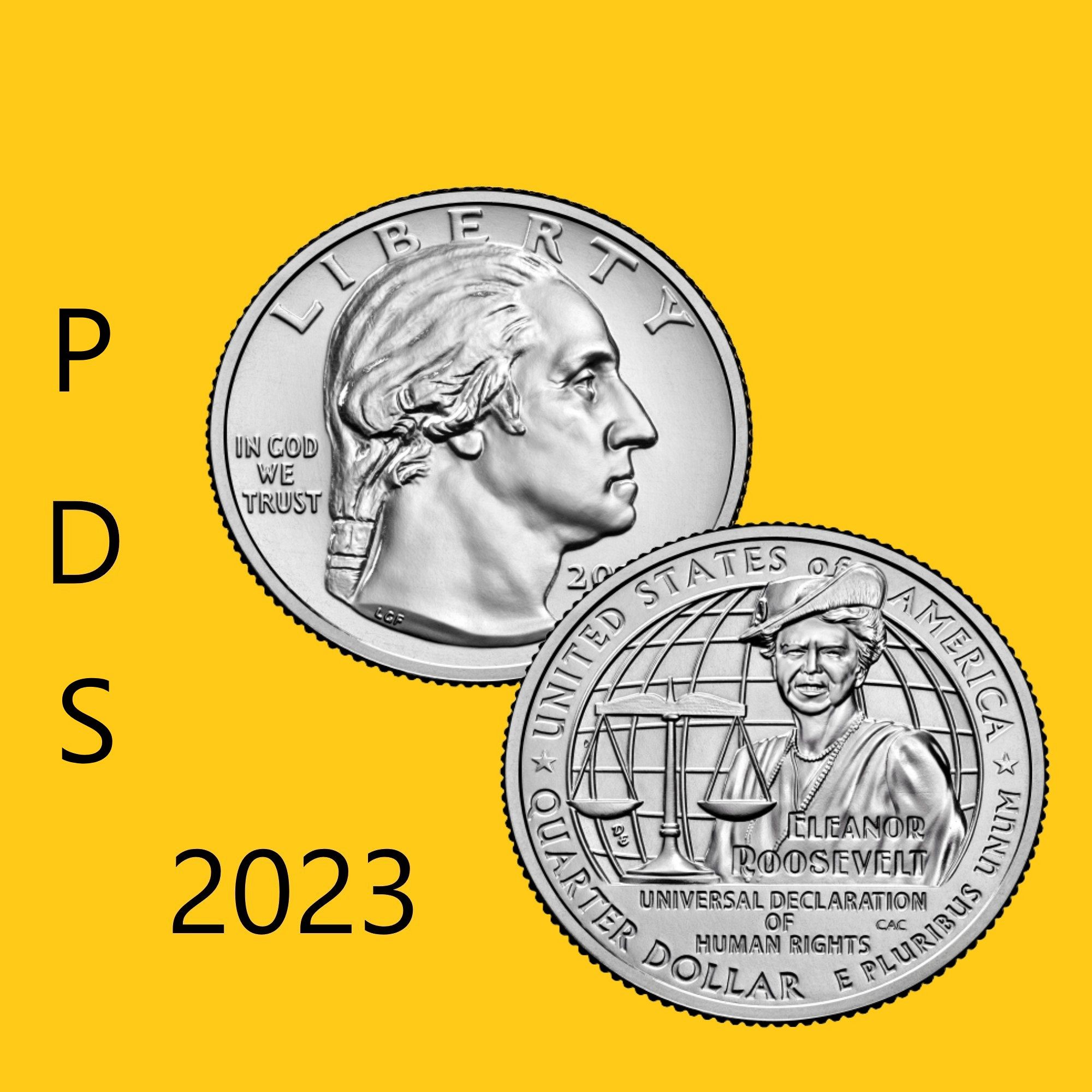 2023 P D S (3 Coin) American Women Quarters - Eleanor Roosevelt (BU ...