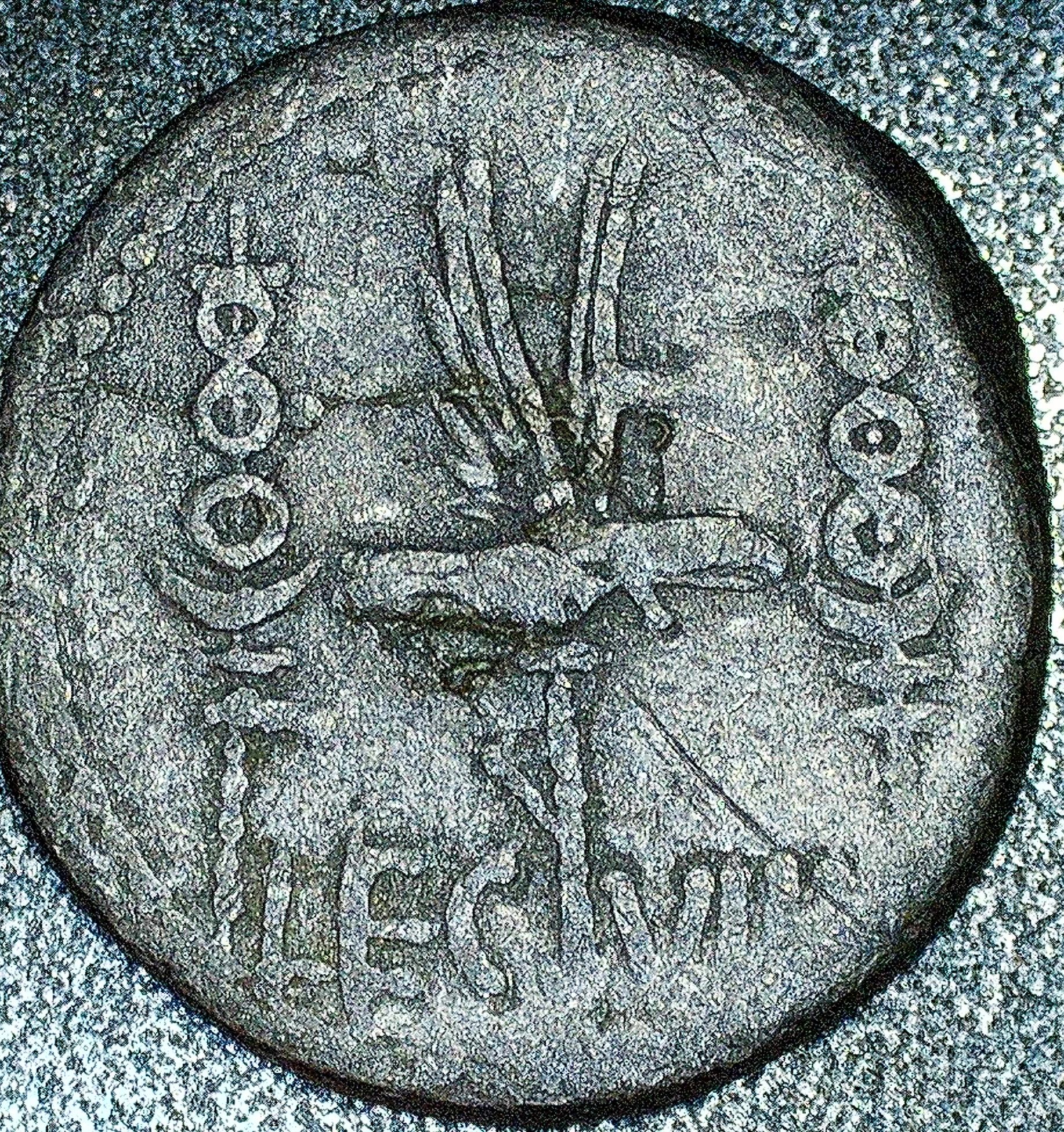 32 - 31 BC Silver Denarius of Mark Antony. LEG VIII. Eagle between two ...