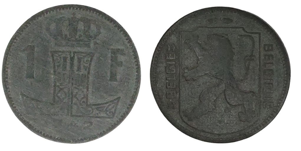 Europe - German Occupation of the Kingdom of Belgium - 1 Franc - 1942 ...