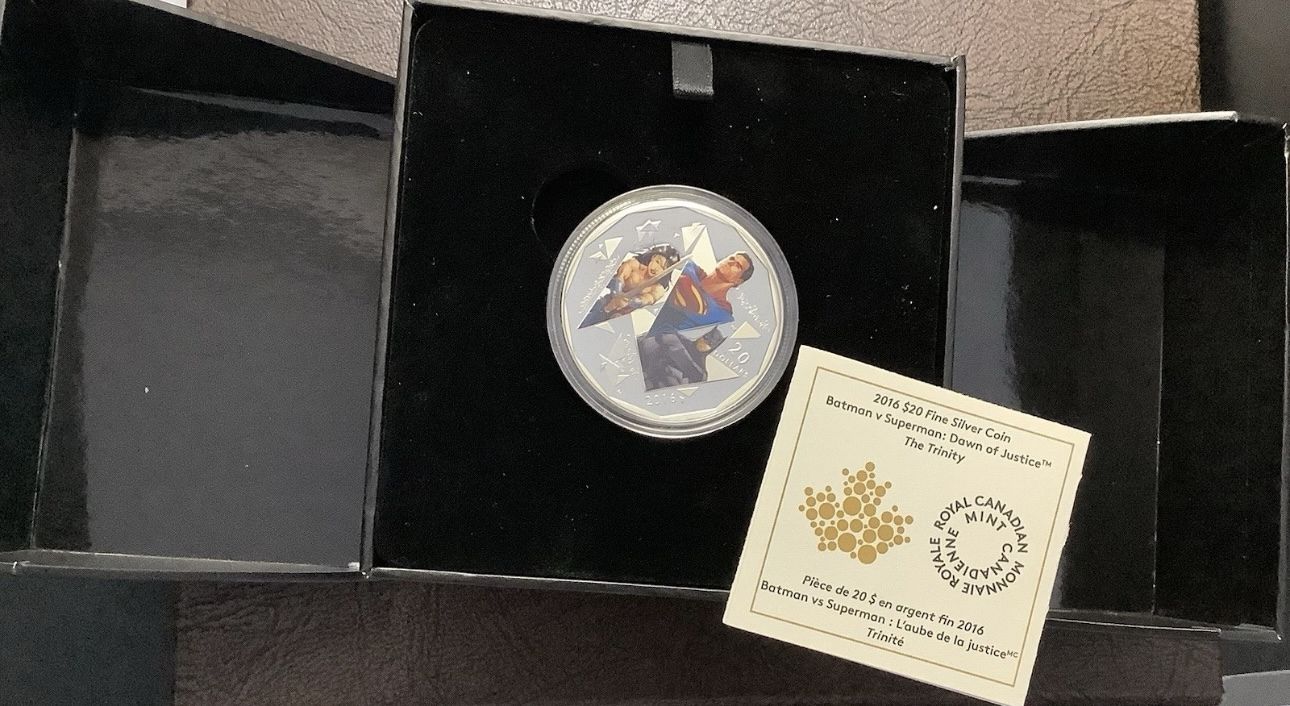 2016 Canada RCM $20 Face Val 1oz .9999 Silver Batman v Superman Dawn ...