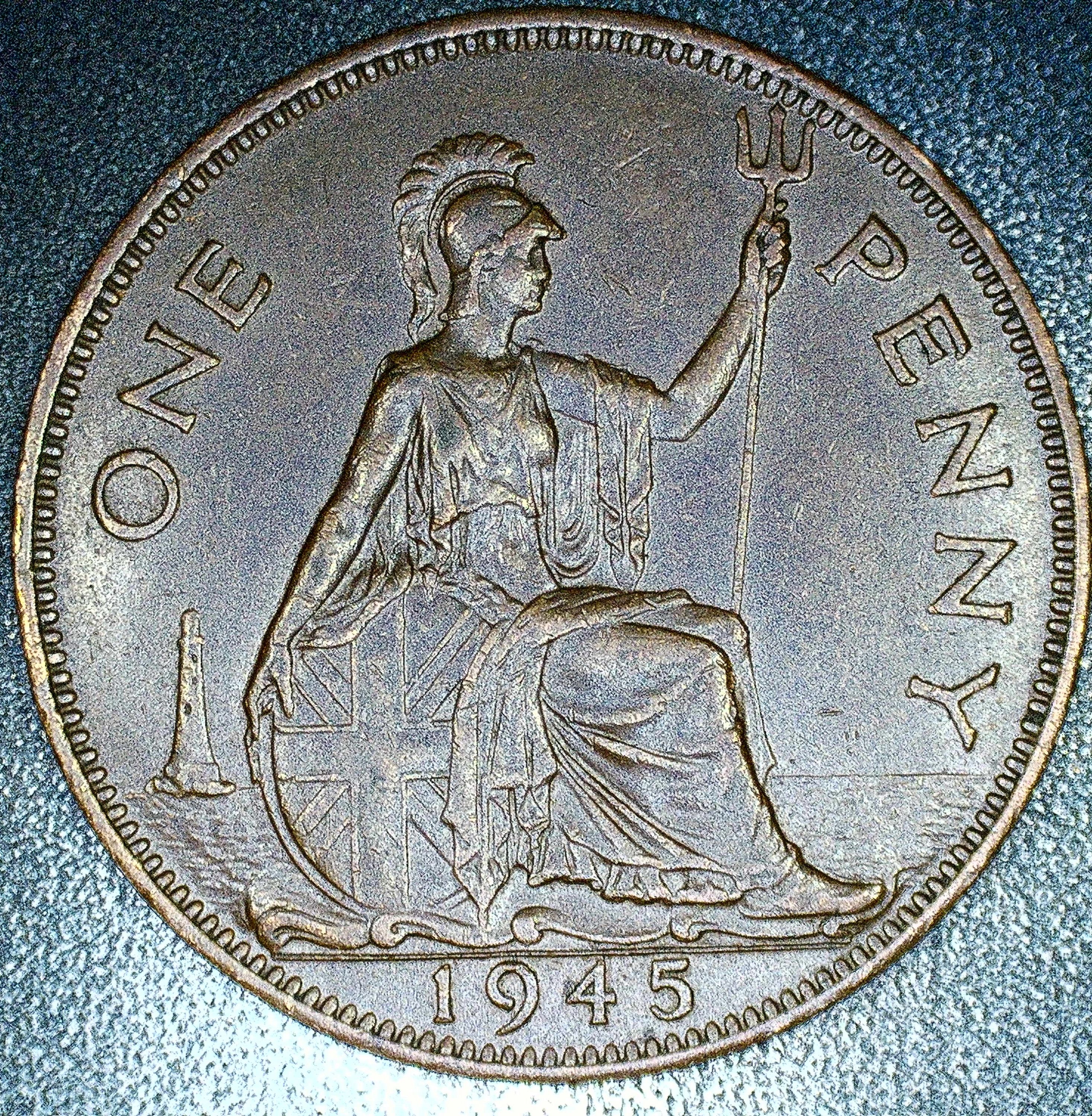 1945 Great Britain Large One Penny Coin - For Sale, Buy Now Online ...