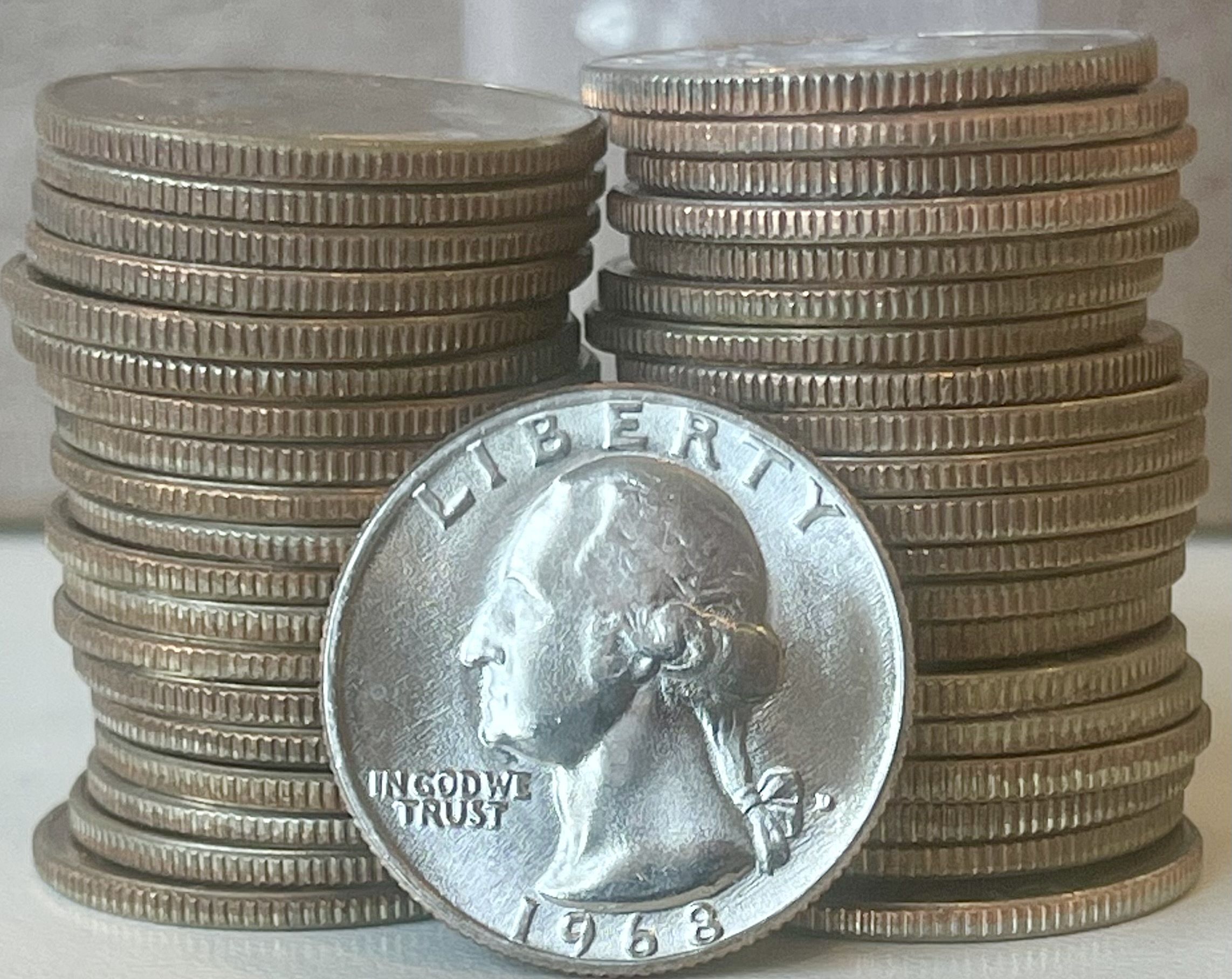 1968-D Washington Clad Quarters • 40 Choice/Gem Brilliant Uncirculated ...
