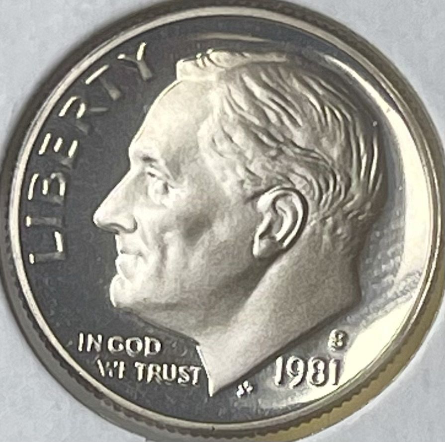 1981-S Roosevelt Clad Proof Dime • Ultra Cameo Proof Direct from Mint ...