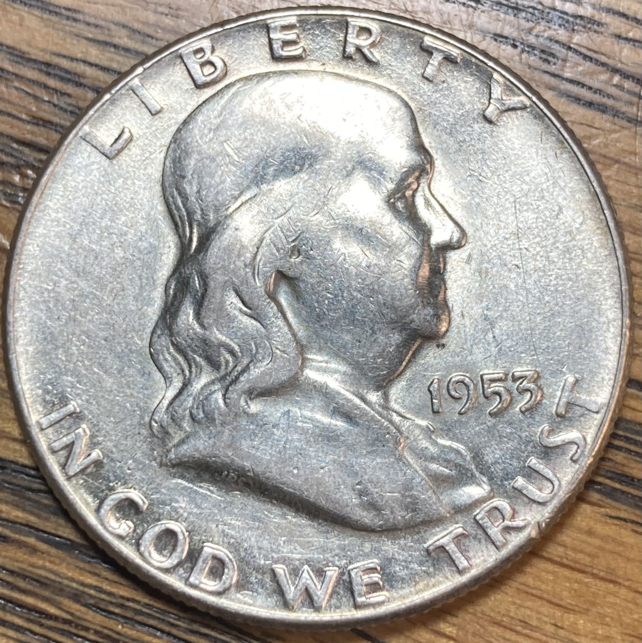 1953 KEY DATE Franklin half in VERY FINE condition - For Sale, Buy Now ...