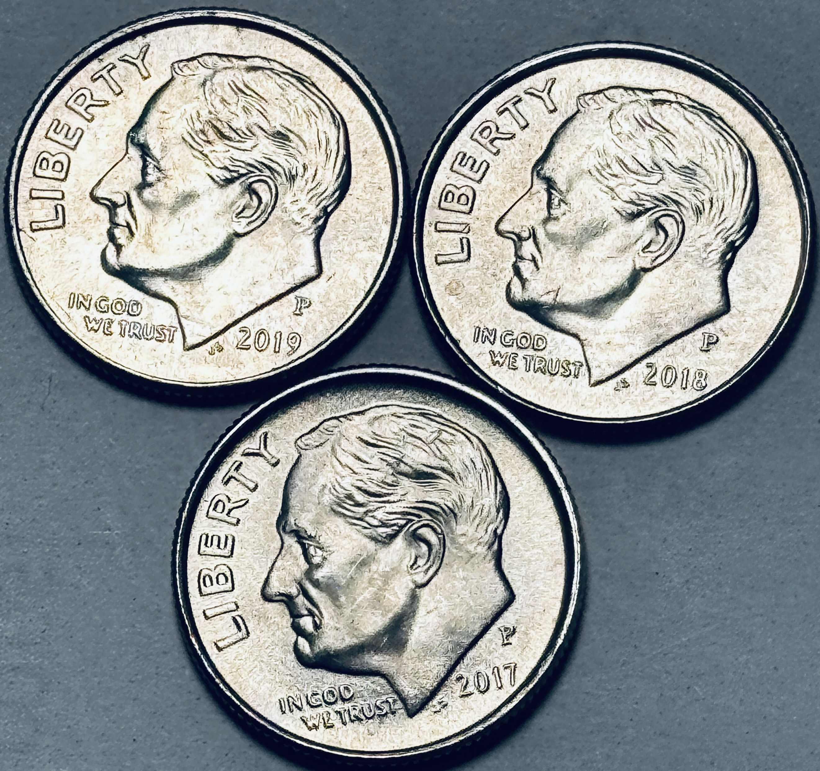 2019 P Roosevelt Dimes plus 2018-P & 2017=P - For Sale, Buy Now Online ...