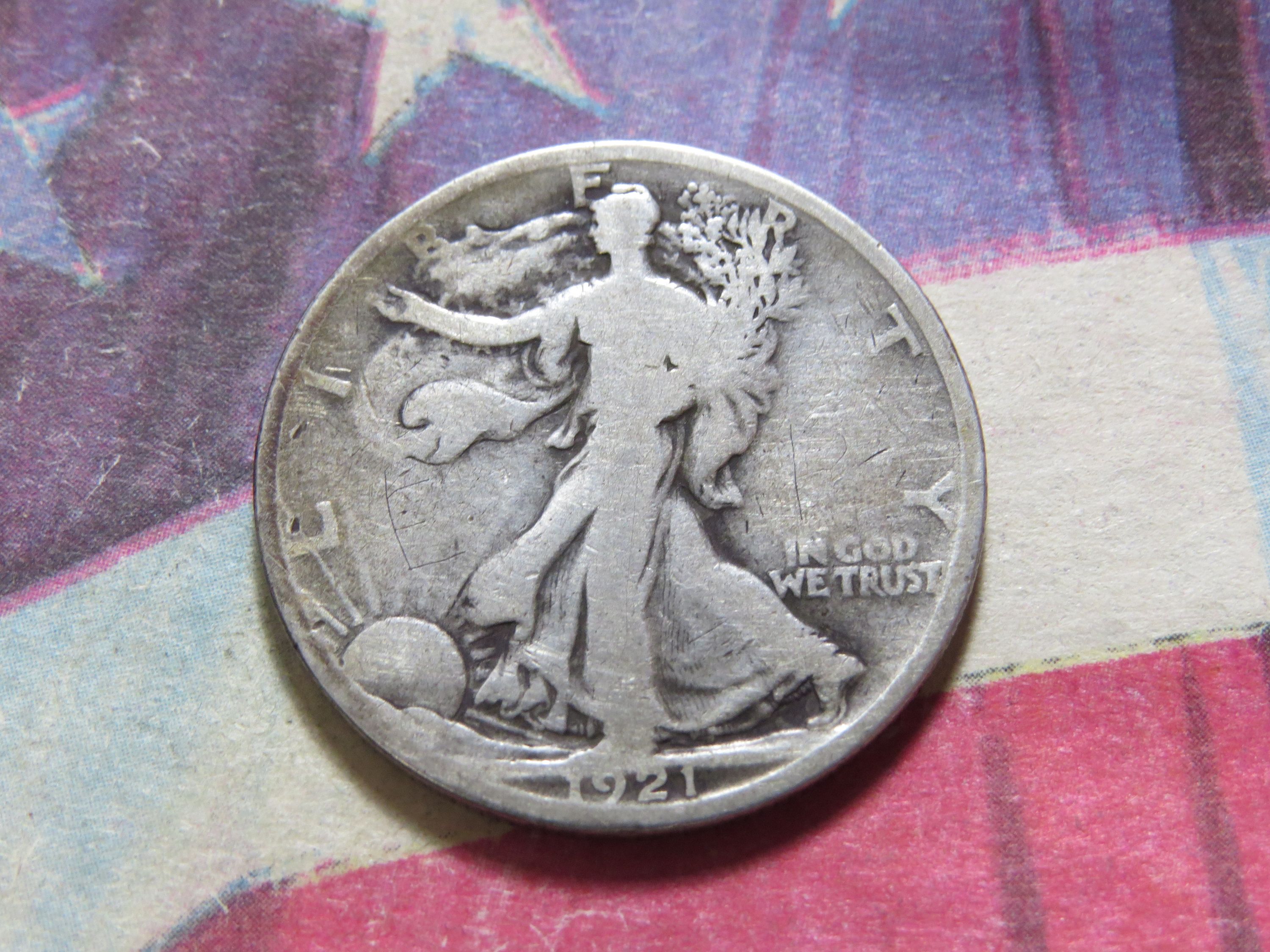1921-D WALKING LIBERTY HALF DOLLAR ~ RARE KEY DATE ~ LOT J417 - Online ...