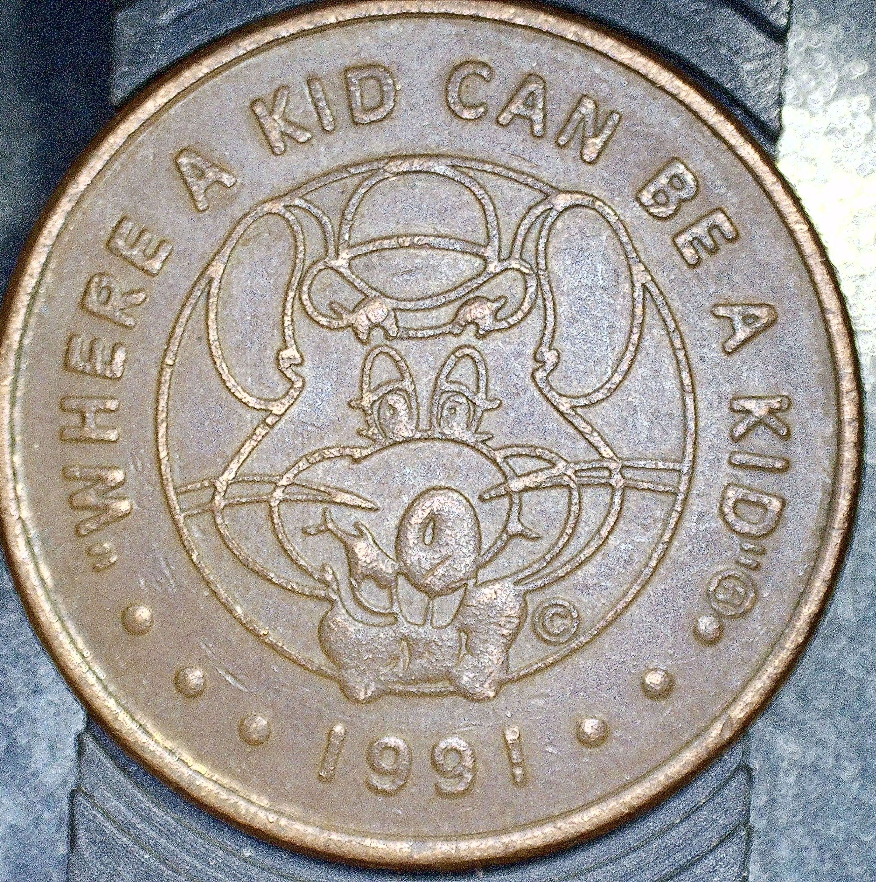Chuck E Cheese 1991 Where a Kid can be a Kid Arcade Game Trade Token ...