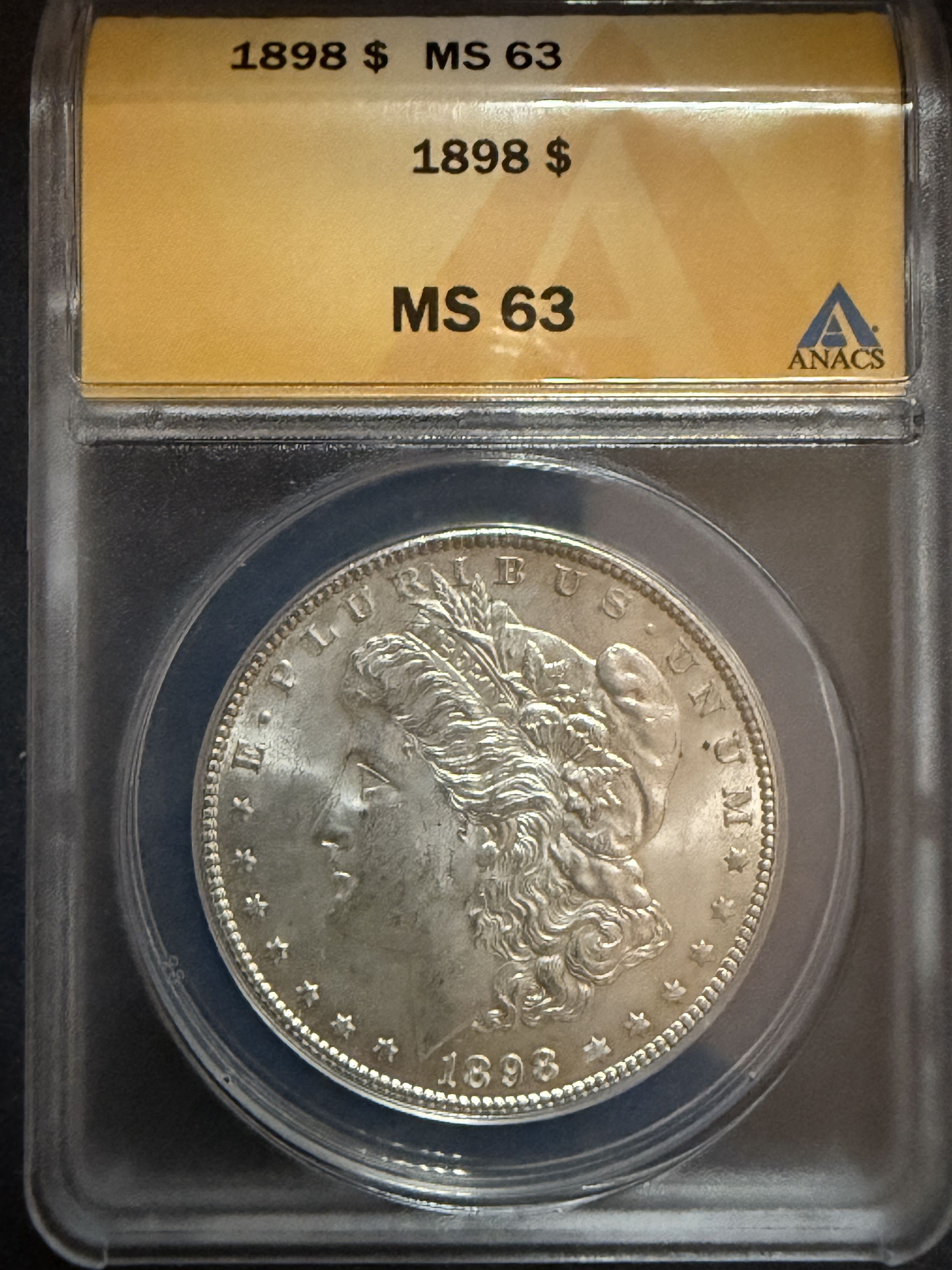 1898 Morgan Silver Dollar, MS63 ANACS (11693) - For Sale, Buy Now ...