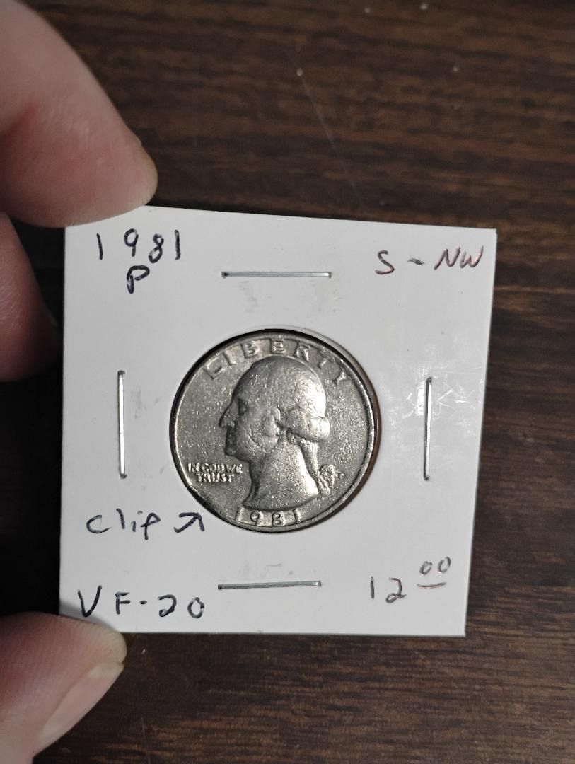 1981-P WASHINGTON QUARTER CLIP ERROR COIN VF-20 - For Sale, Buy Now ...