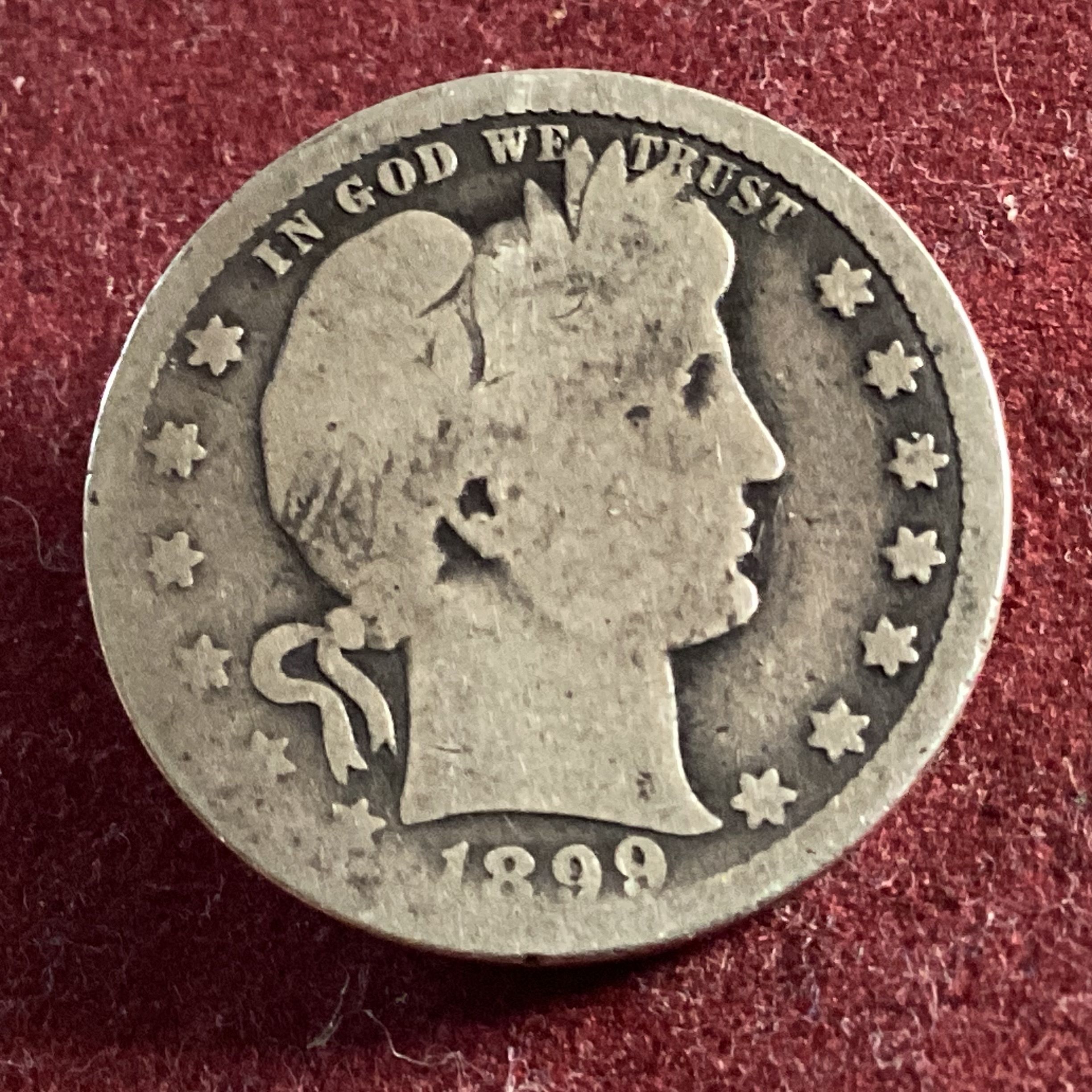 1899 O Barber Silver Quarter - For Sale, Buy Now Online - Item #953448