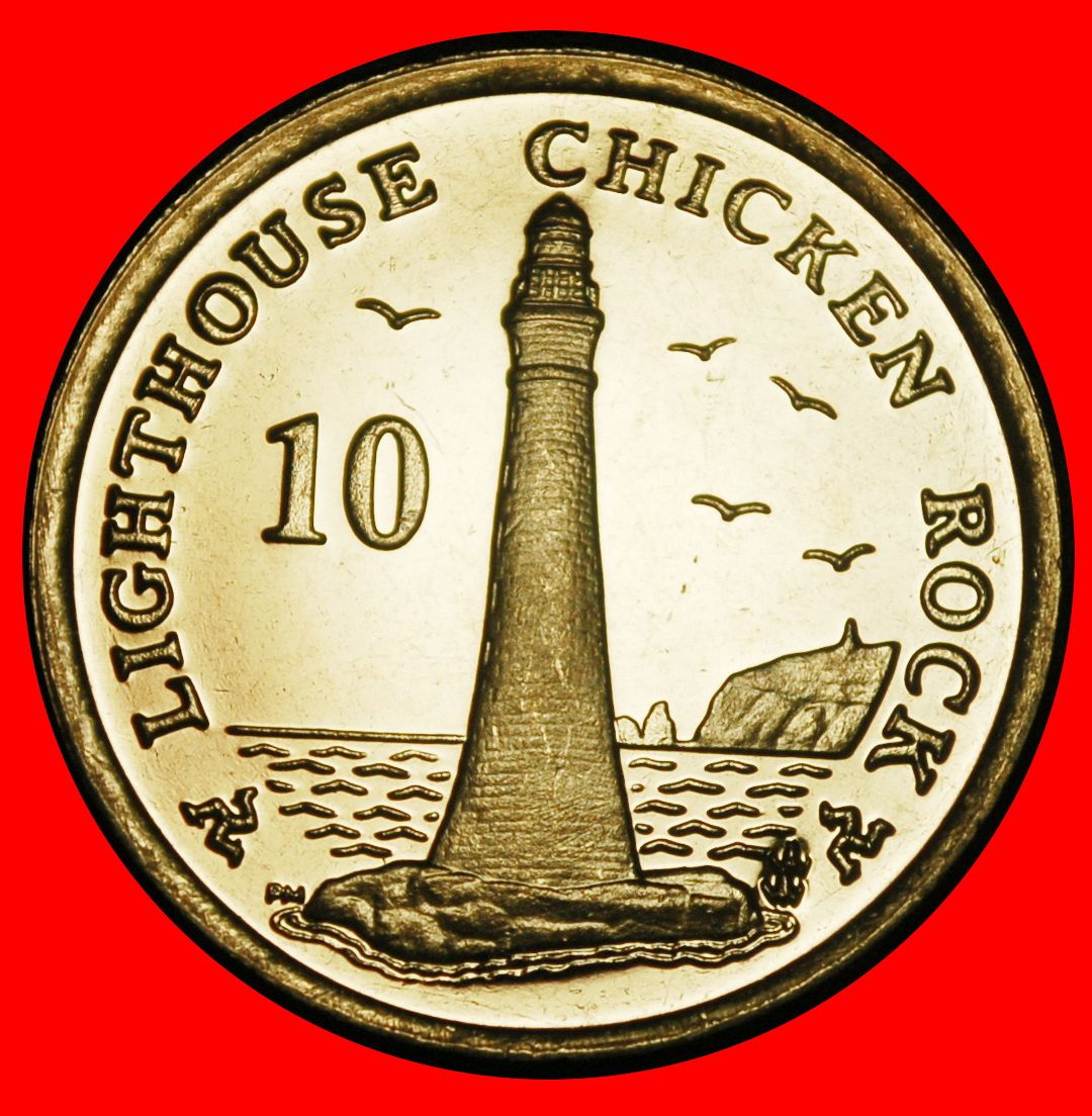 GREAT BRITAIN (2004-2016):ISLE OF MAN★10 PENCE 2009AA TOWER ELIZABETH ...
