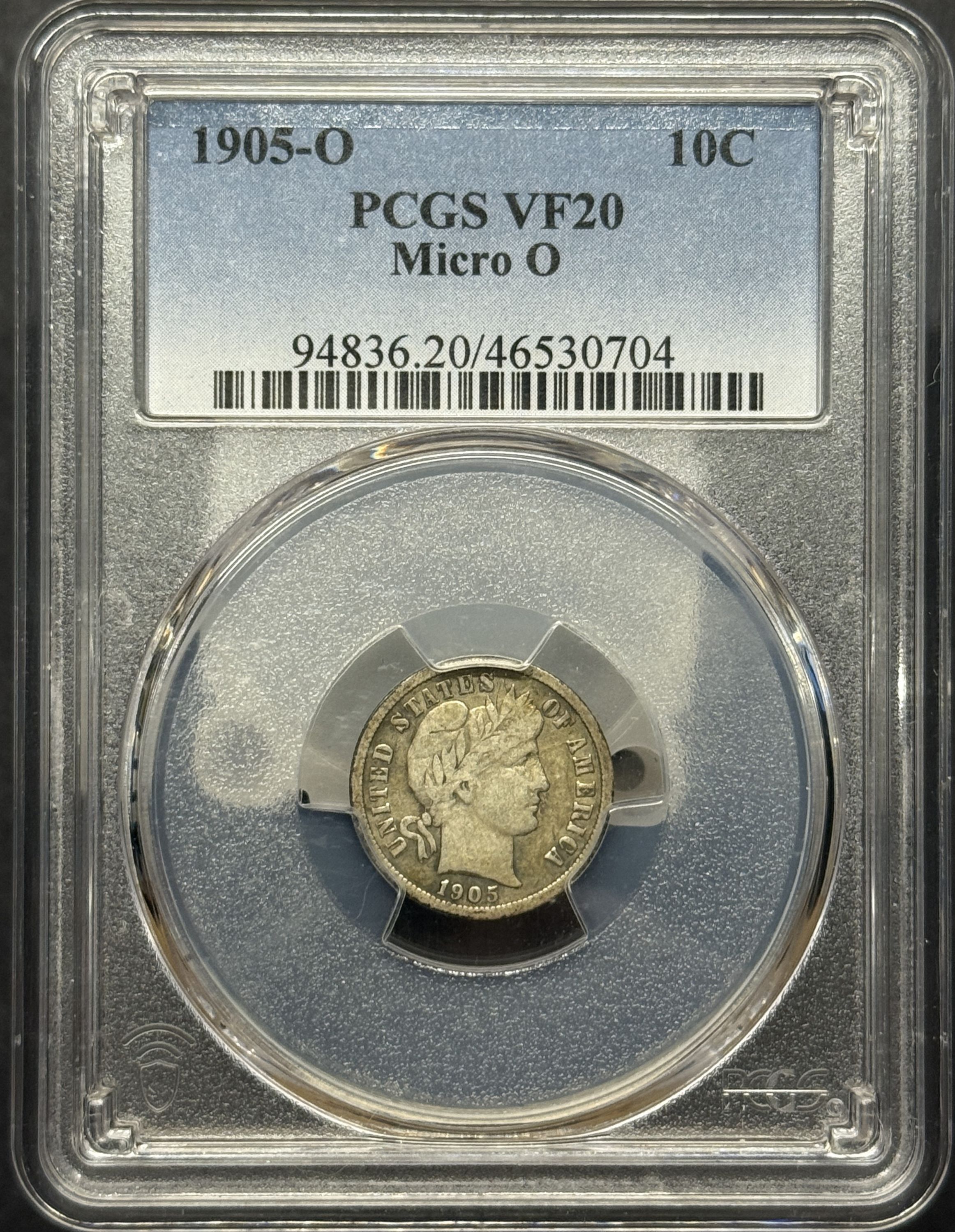 1905-O Barber Dime, Micro-O, VF20 PCGS (11996) - For Sale, Buy Now ...