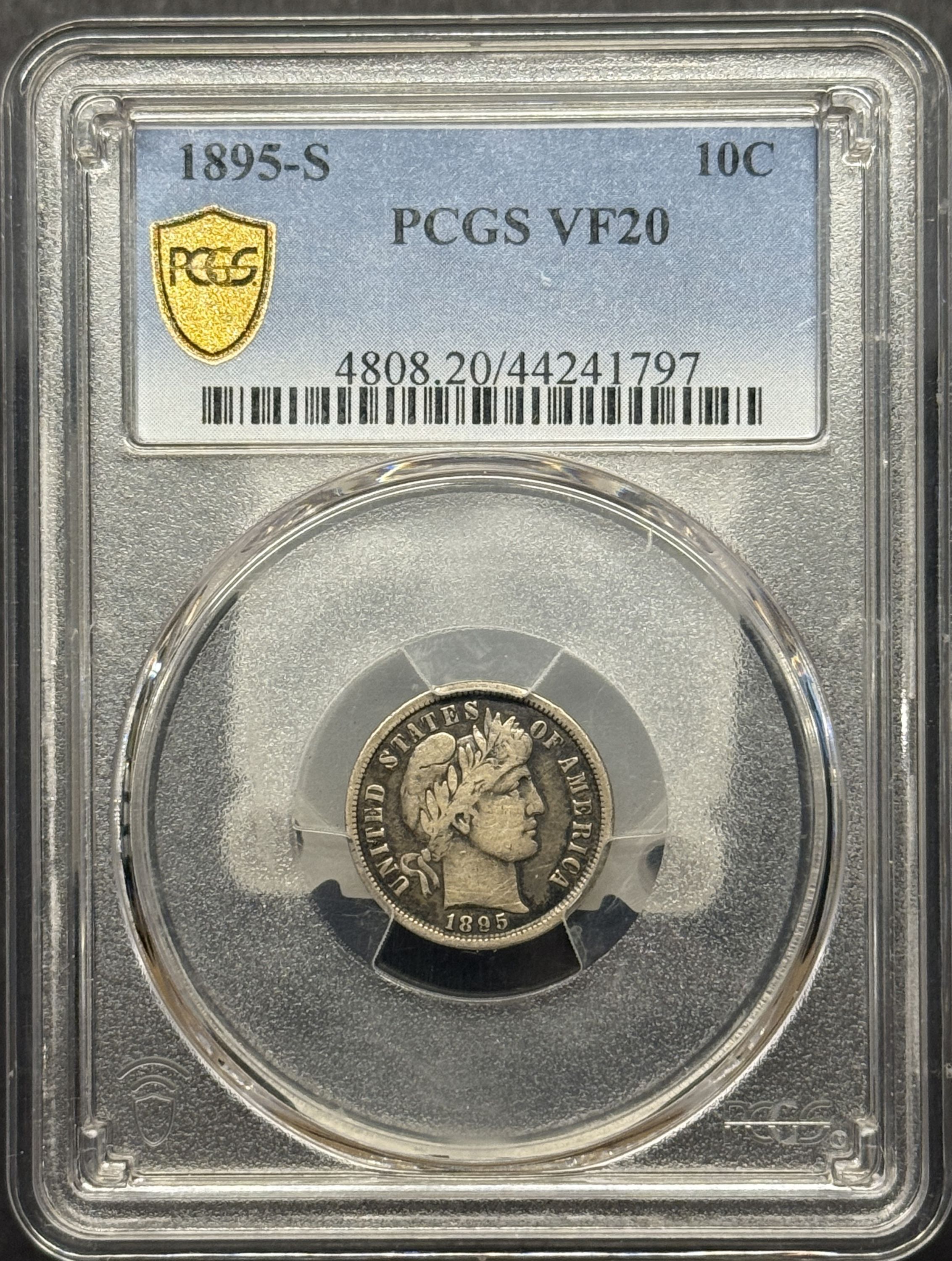 1895-S Barber Dime, VF20 PCGS, (11986) - For Sale, Buy Now Online ...