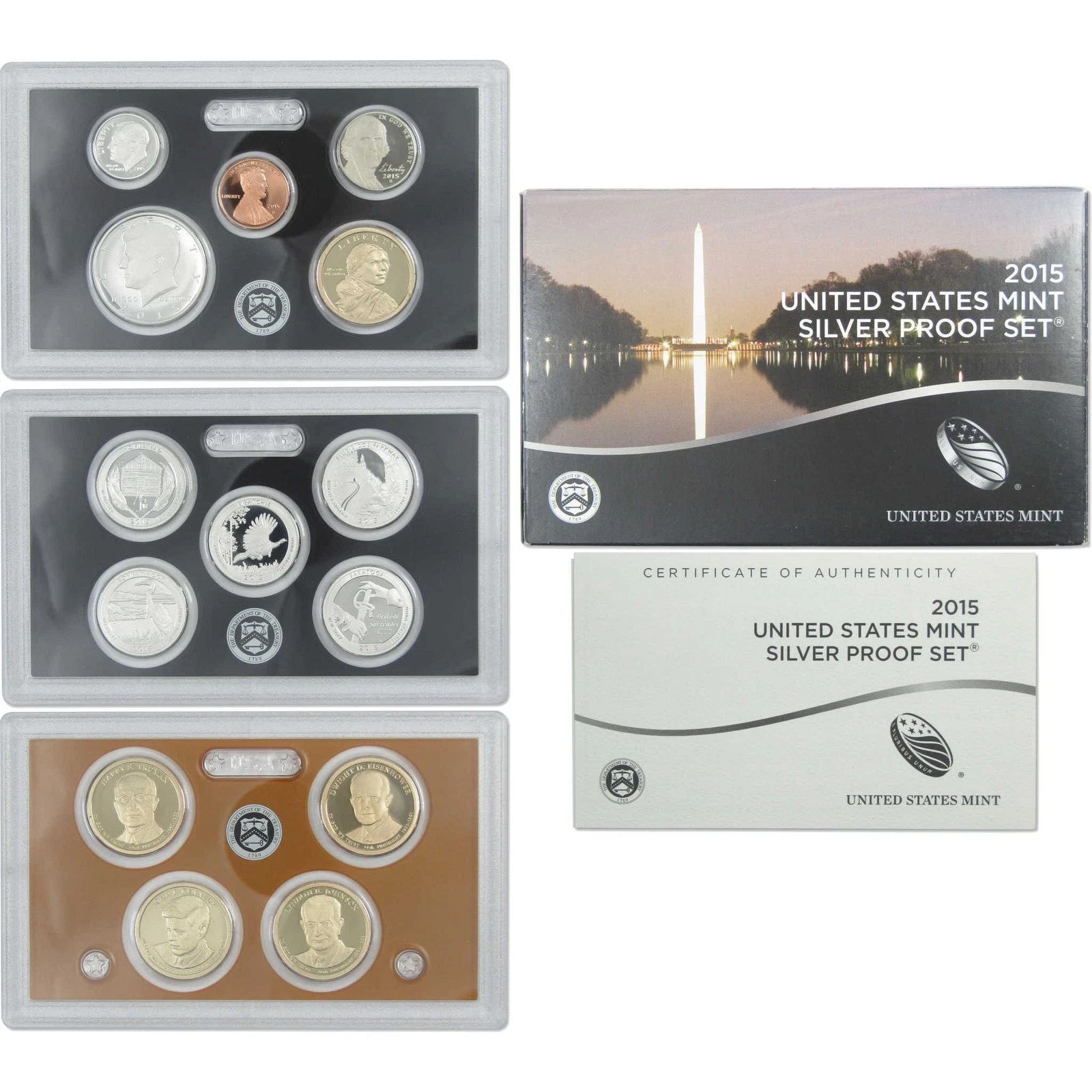 2015 Silver Proof Set U.S. Mint Original Government Packaging OGP COA ...