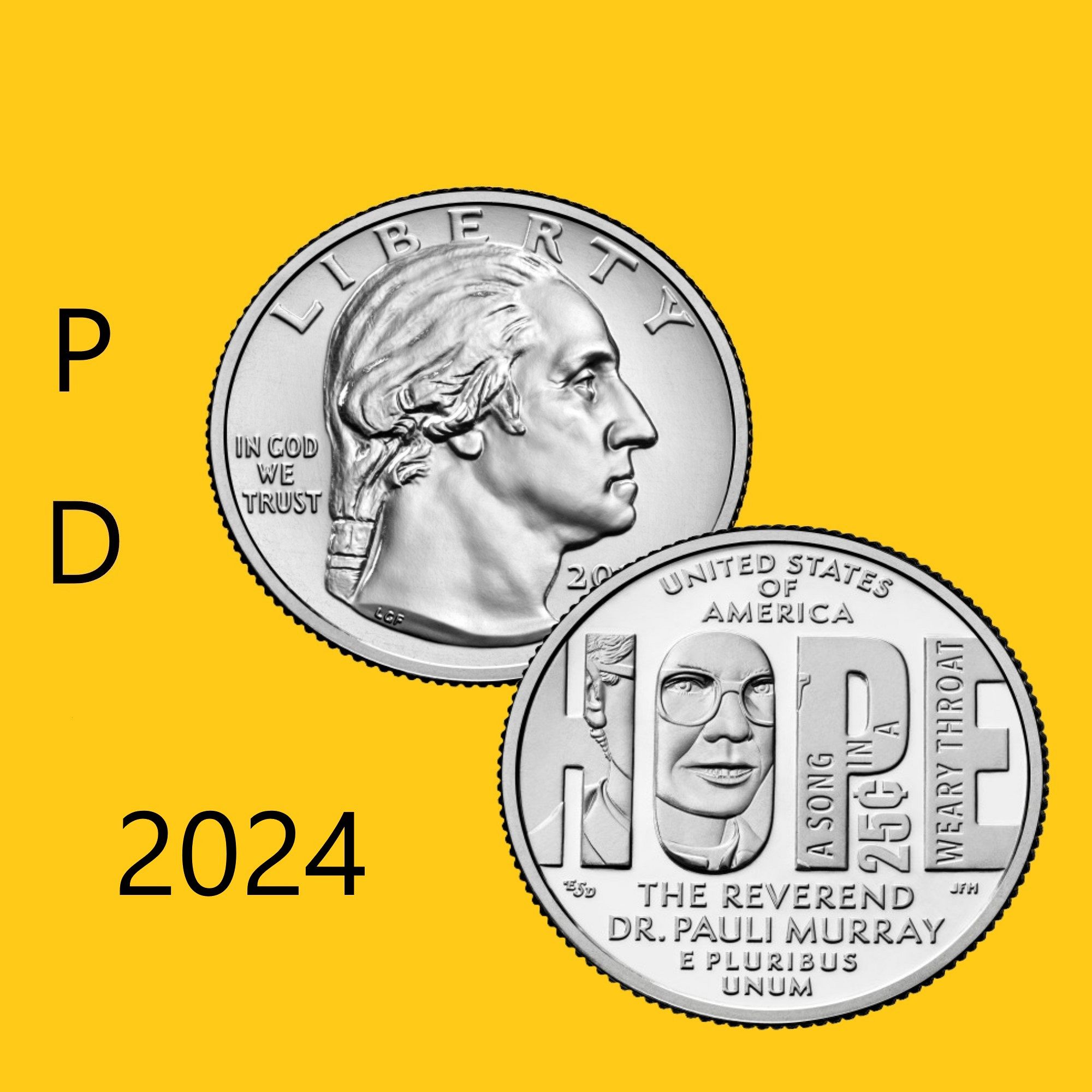 2024 P D (2 Coins) American Women Quarters - Pauli Murray (BU) - For ...