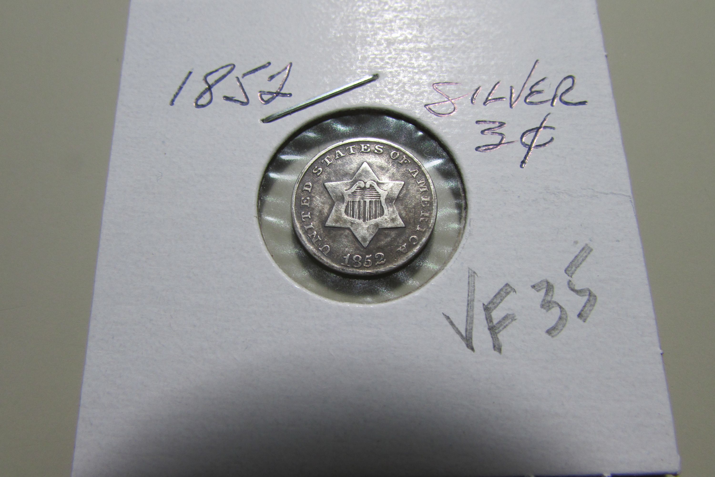 1852 P Silver Three Cent Trime - For Sale, Buy Now Online - Item #956926