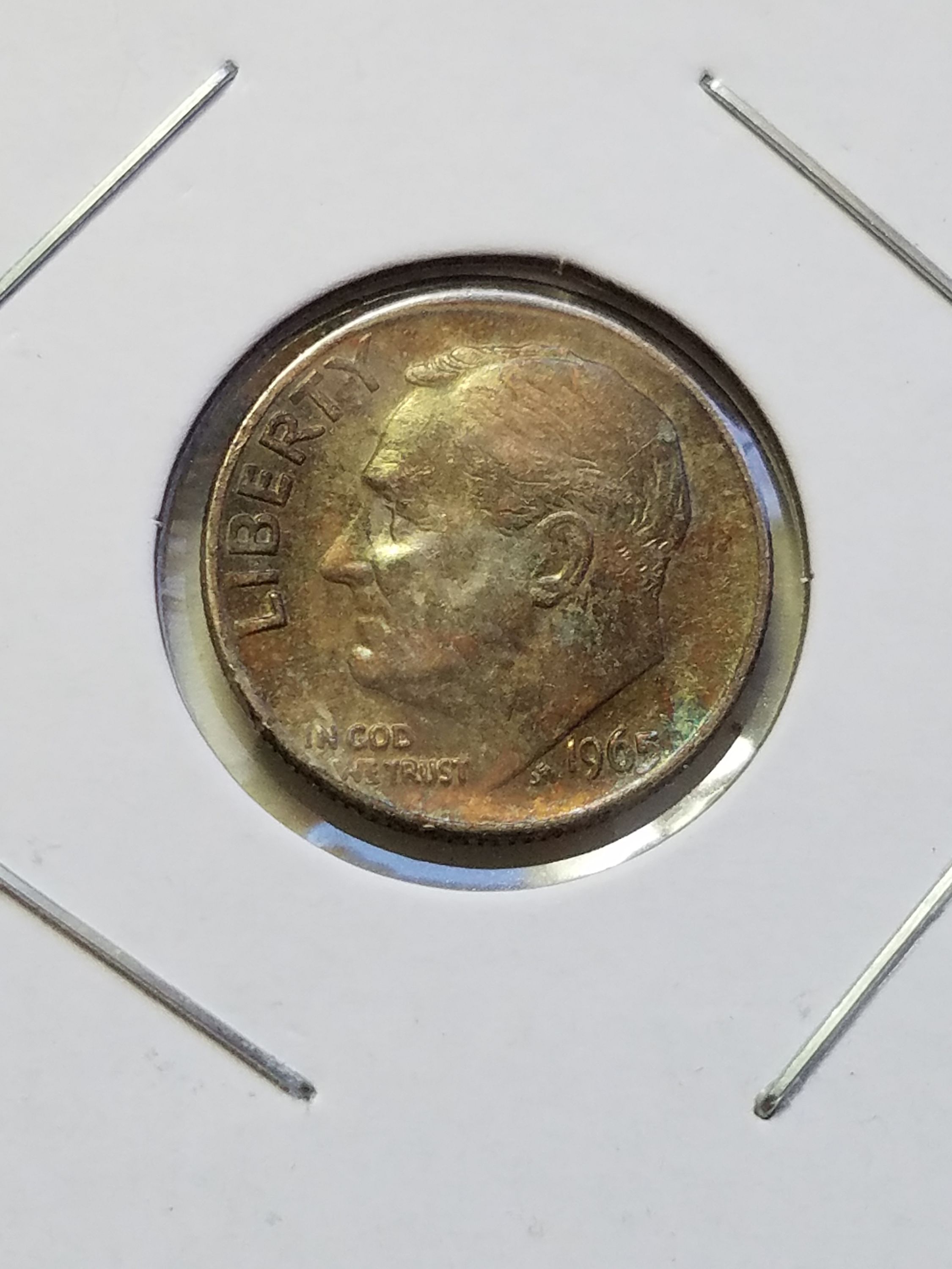 1965 P Roosevelt Dime Toned - For Sale, Buy Now Online - Item #957140