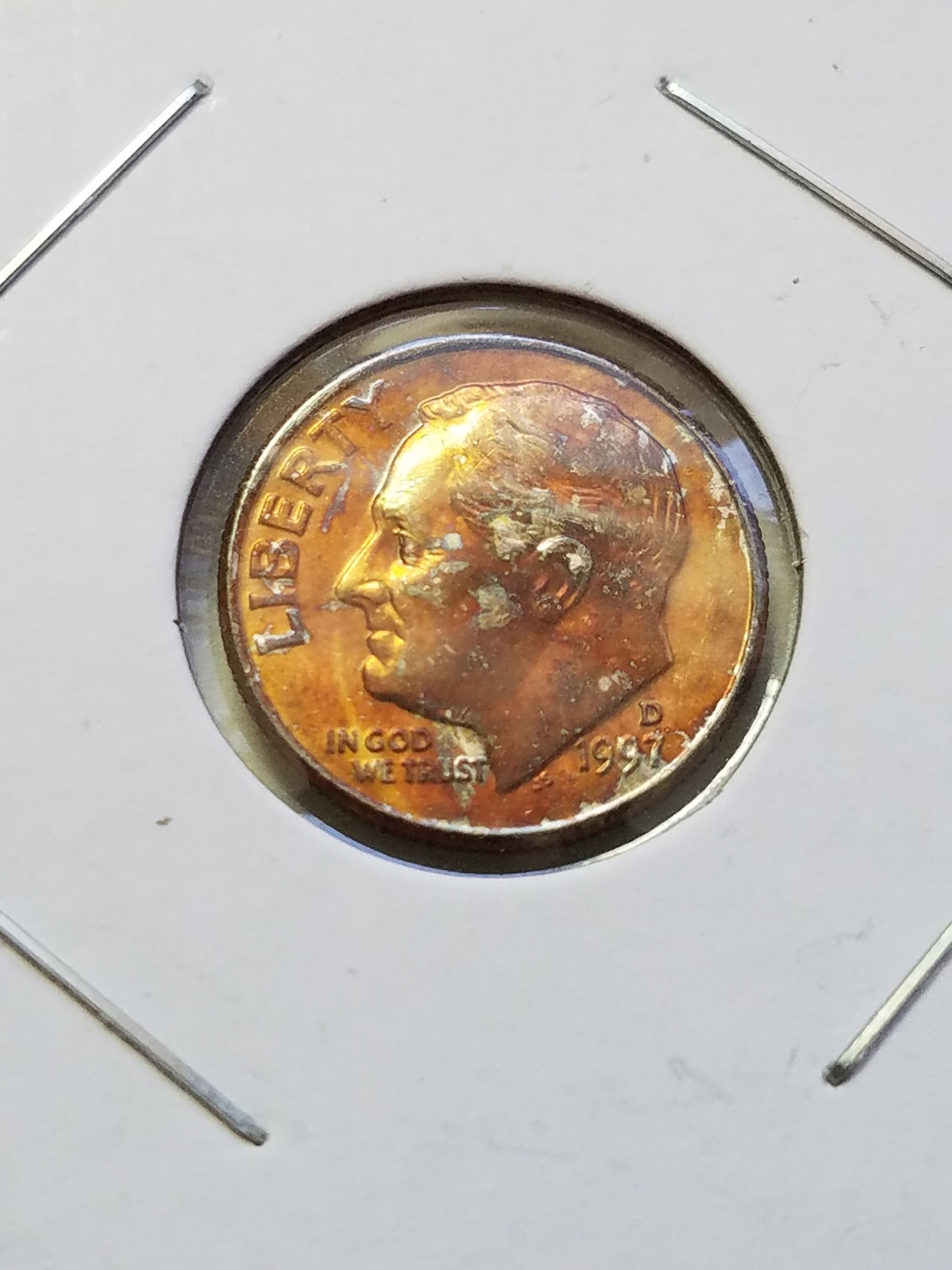 1997 D Roosevelt Dime Toned - For Sale, Buy Now Online - Item #957148