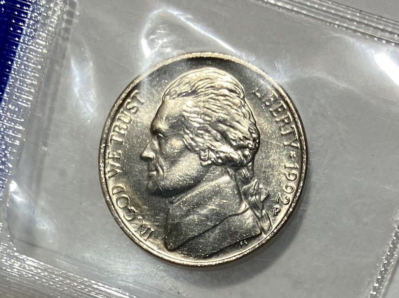 1992 P Jefferson nickel in orig US Mint cello - For Sale, Buy Now ...
