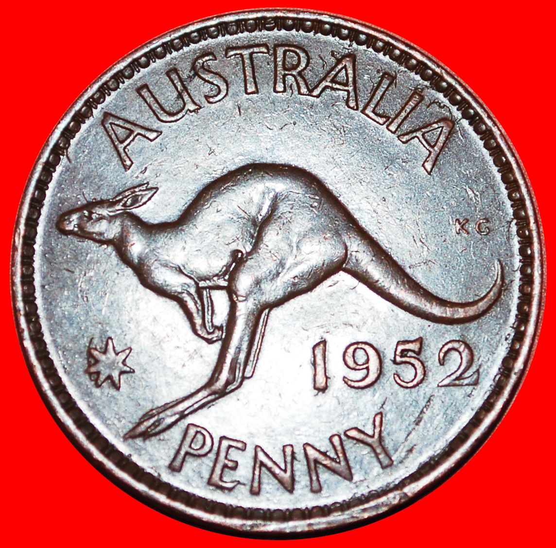 KANGAROO LEFT: AUSTRALIA ★ 1 PENNY 1952 MELBOURNE! GEORGE VI (1937-1952 ...