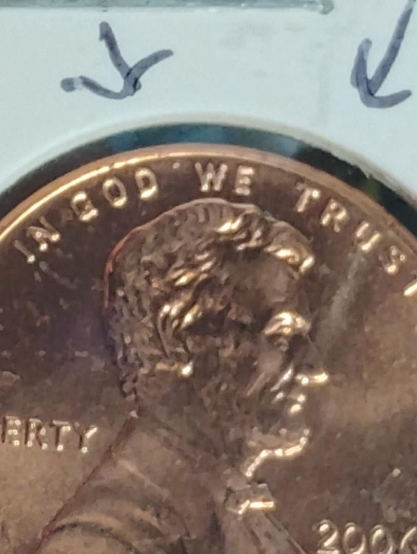 2006-D LINCOLN MEMORIAL CENT MS-66 RED STRUCK THROUGH GREASE TOP MOTTO ...