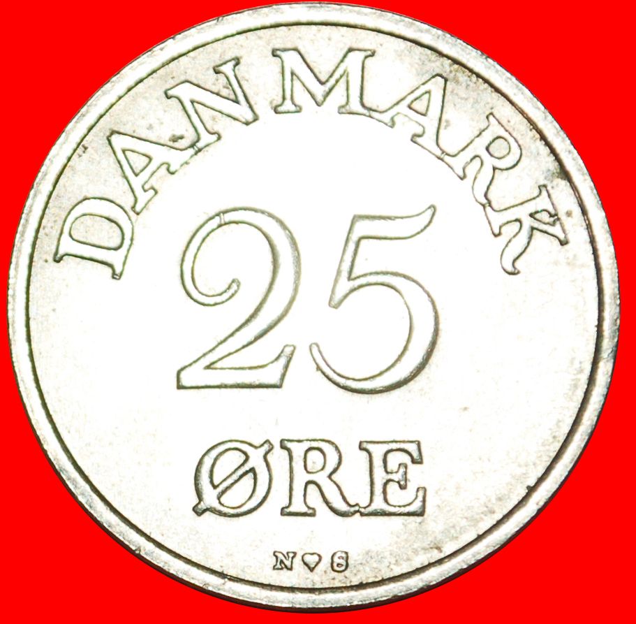 MONOGRAM: DENMARK ★ 25 ORE 1954 VARIETY! FREDERIK IX (1899-1972) - For ...