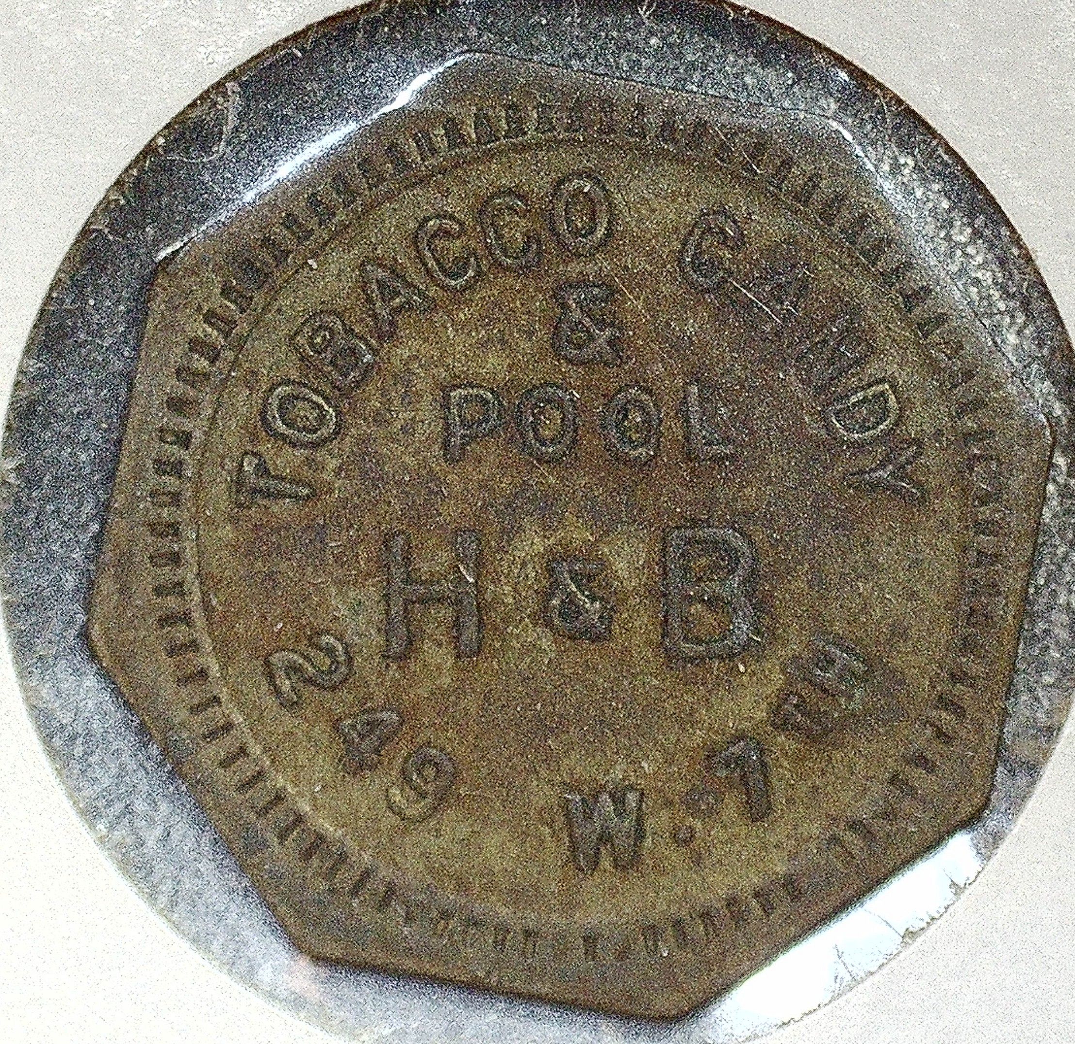 Vintage H & B Tobacco Candy & Pool G/F 10 Cents 249 W. 7th Winston ...