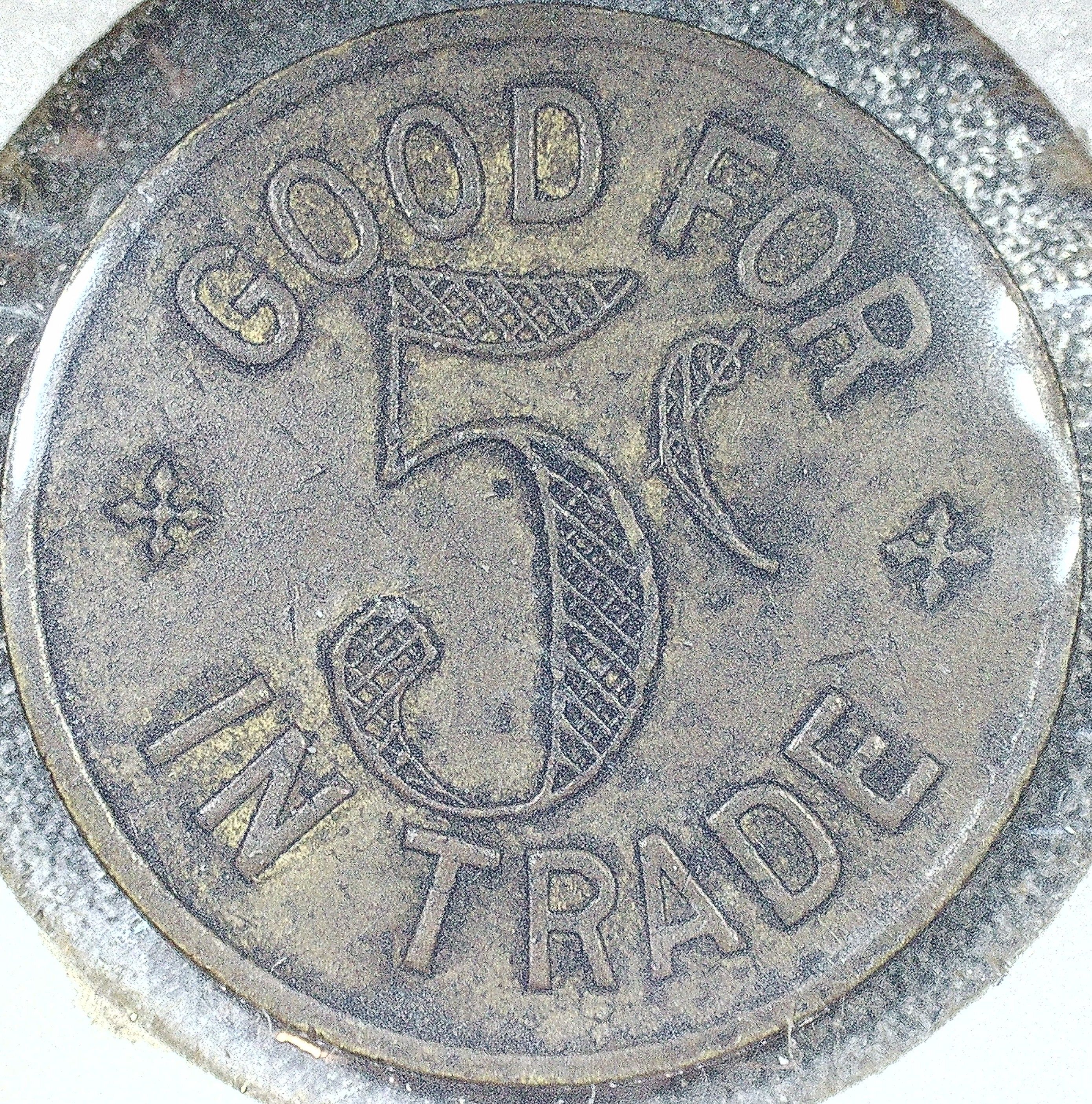 Vintage R.S.F Good For 5 Cents Trade Token 21mm - For Sale, Buy Now ...