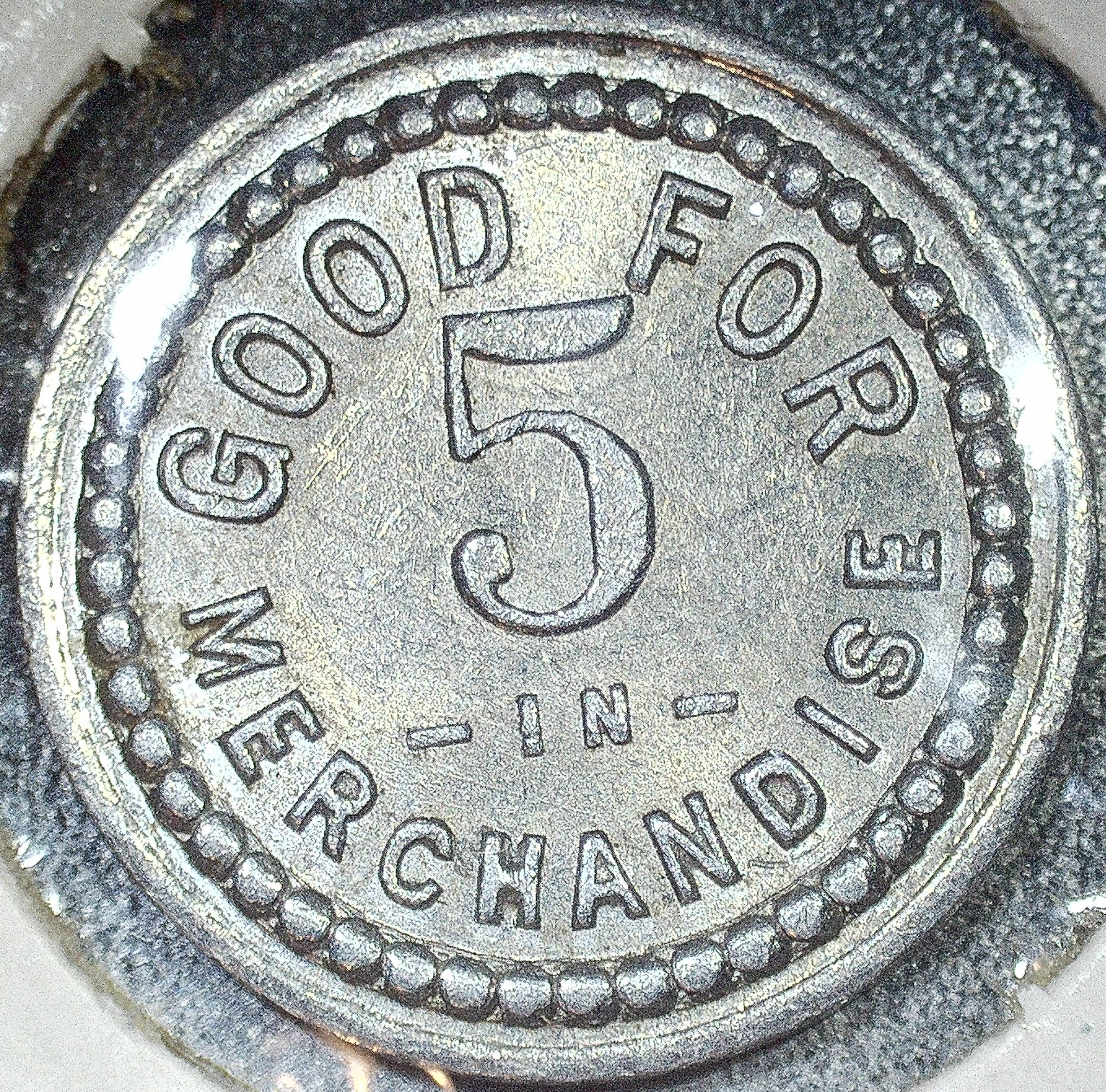 Vintage 294 Good For 5 Cents in Merchandise Trade Token 21mm - For Sale ...