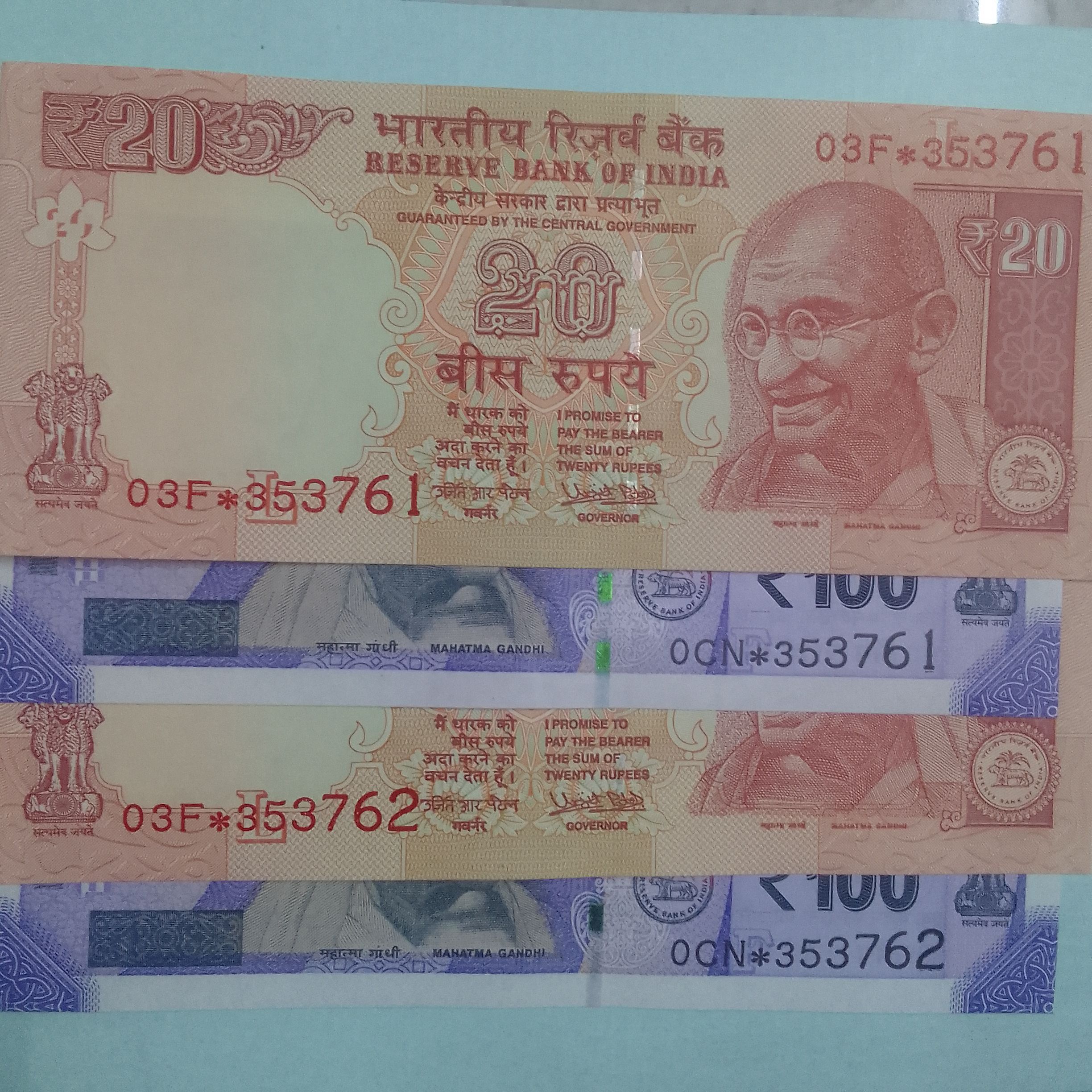 R1) REPLACEMENT INDIA 2 DIFFERENT PAIR UNC NOTES.. - For Sale, Buy Now ...