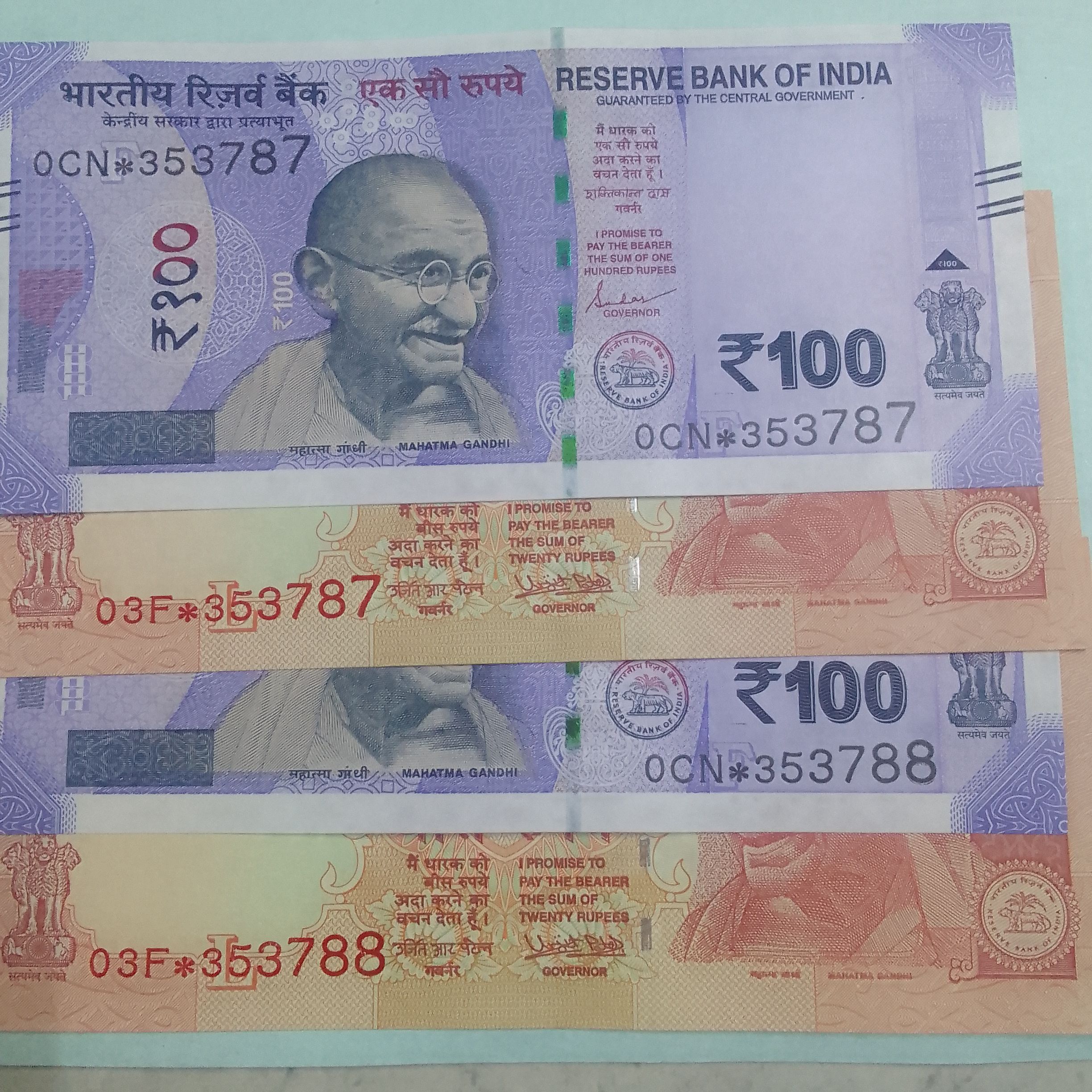 R4) REPLACEMENT INDIA 2 DIFFERENT PAIR UNC NOTES.. - For Sale, Buy Now ...