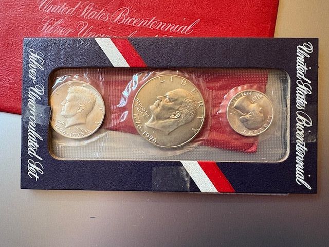 1976-S Bicentennial Silver Uncirculated Set - 3 Coins - 40% Silver ...