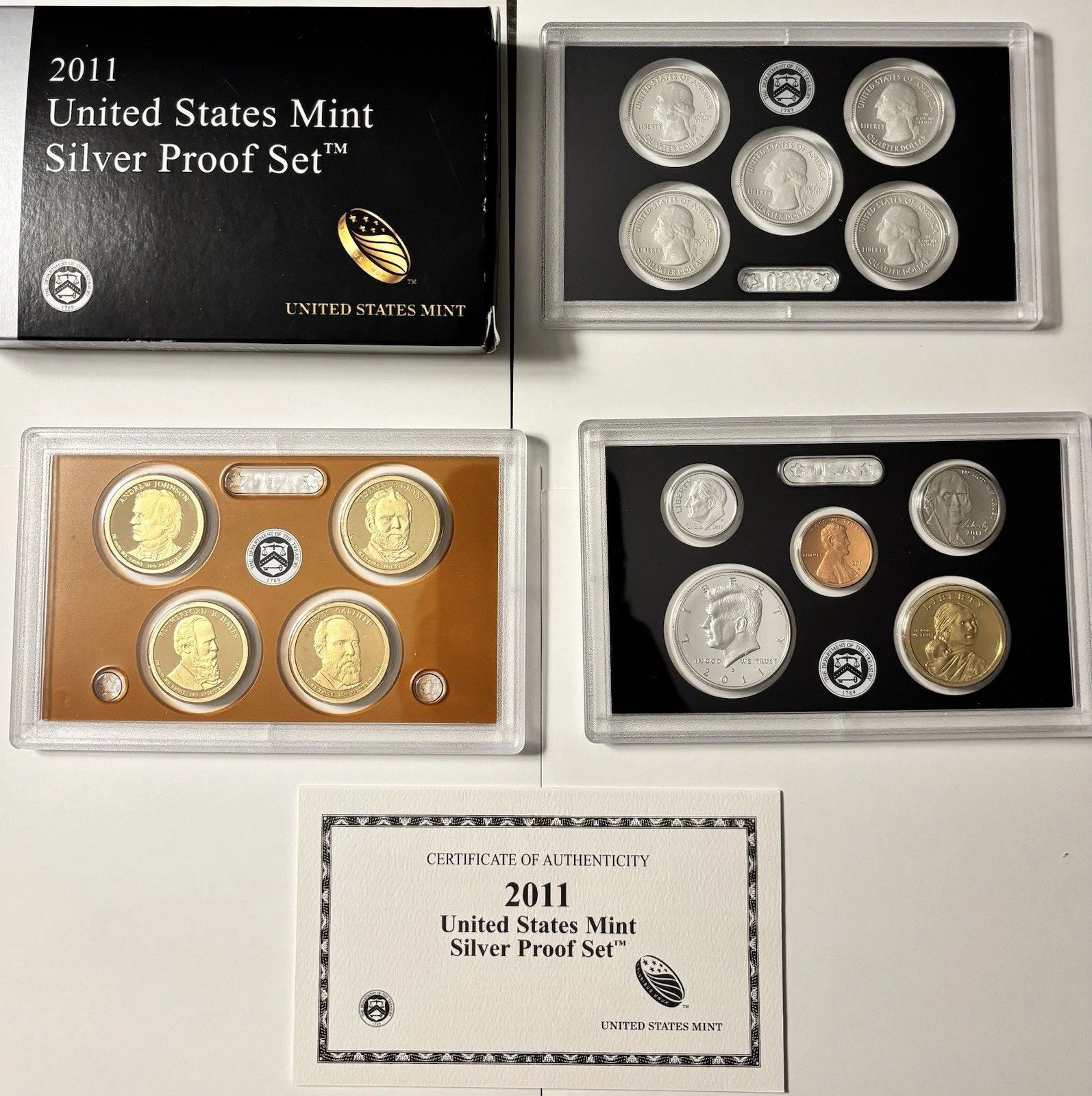 2011 United States Mint Silver 14-Coin Proof Set with COA and Box - For ...